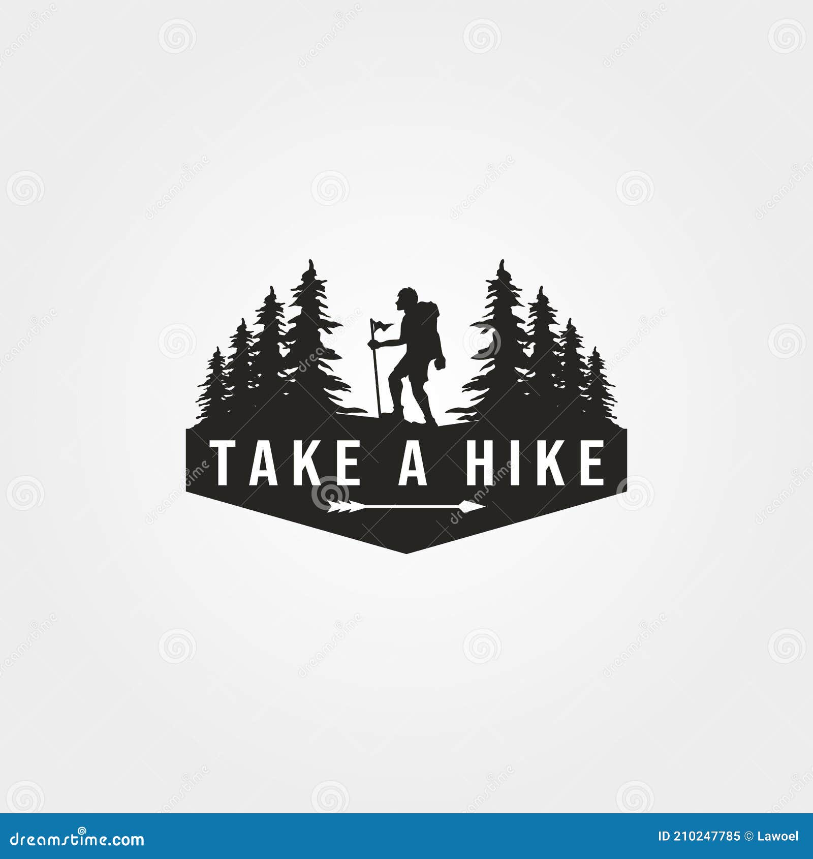 Take a Hike Logo Vector with Man Hiking Symbol Illustration Design ...