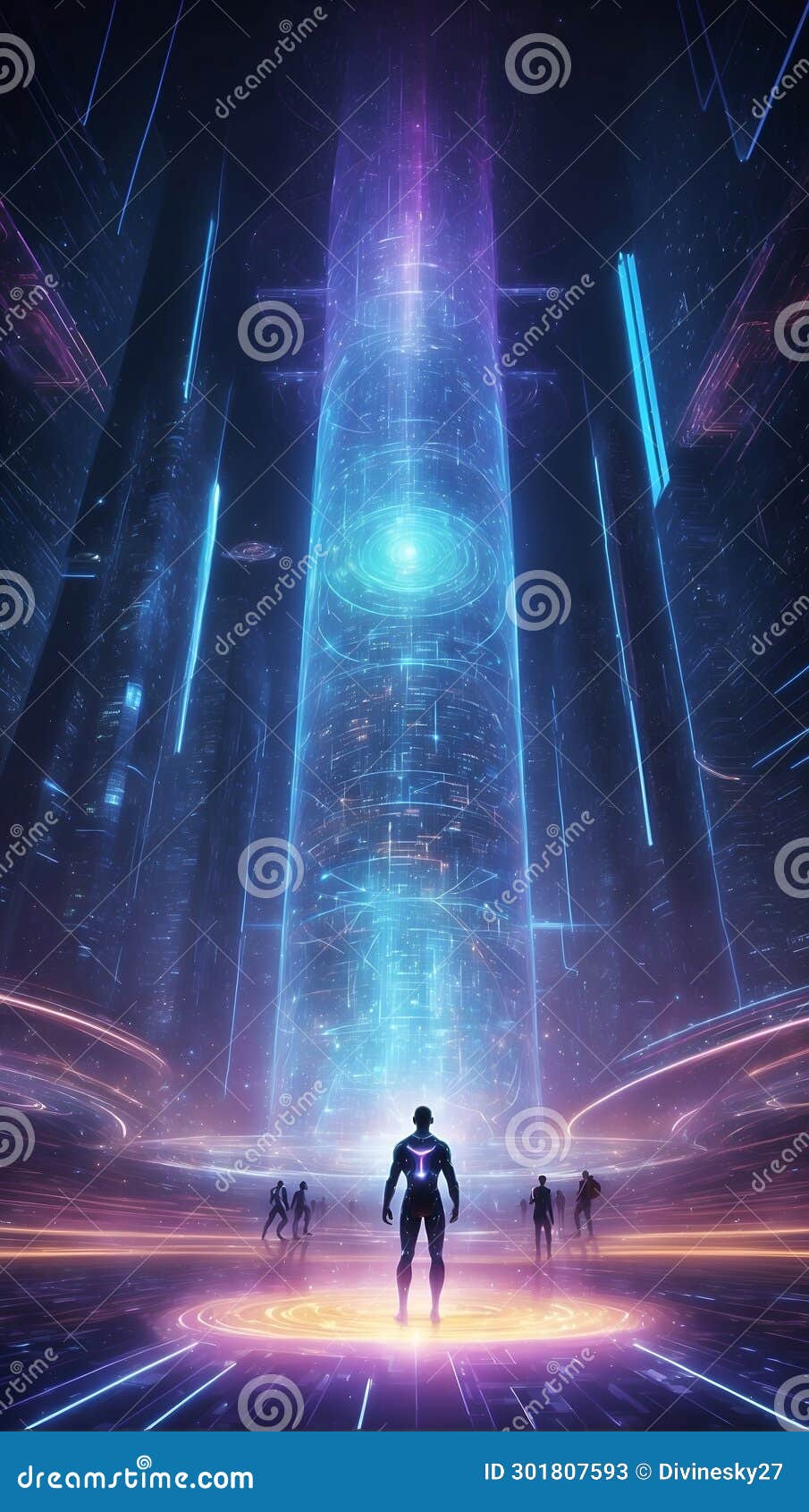 Beyond Data Limits: QuantumLeap Nexus Unleashed. AI Generate Stock Illustration - Illustration ...