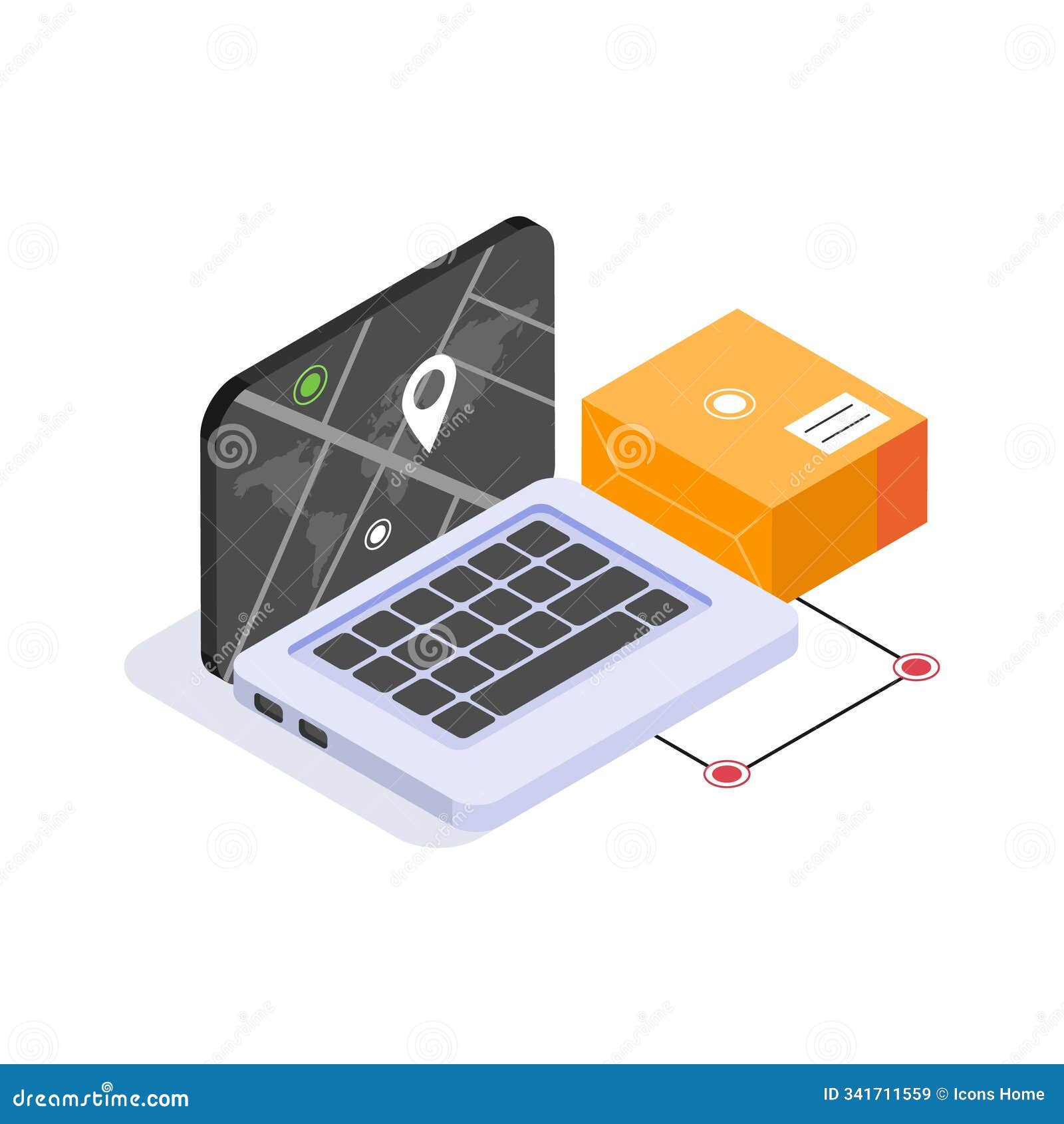 Delivery Route Cartoon Vector | CartoonDealer.com #164218005