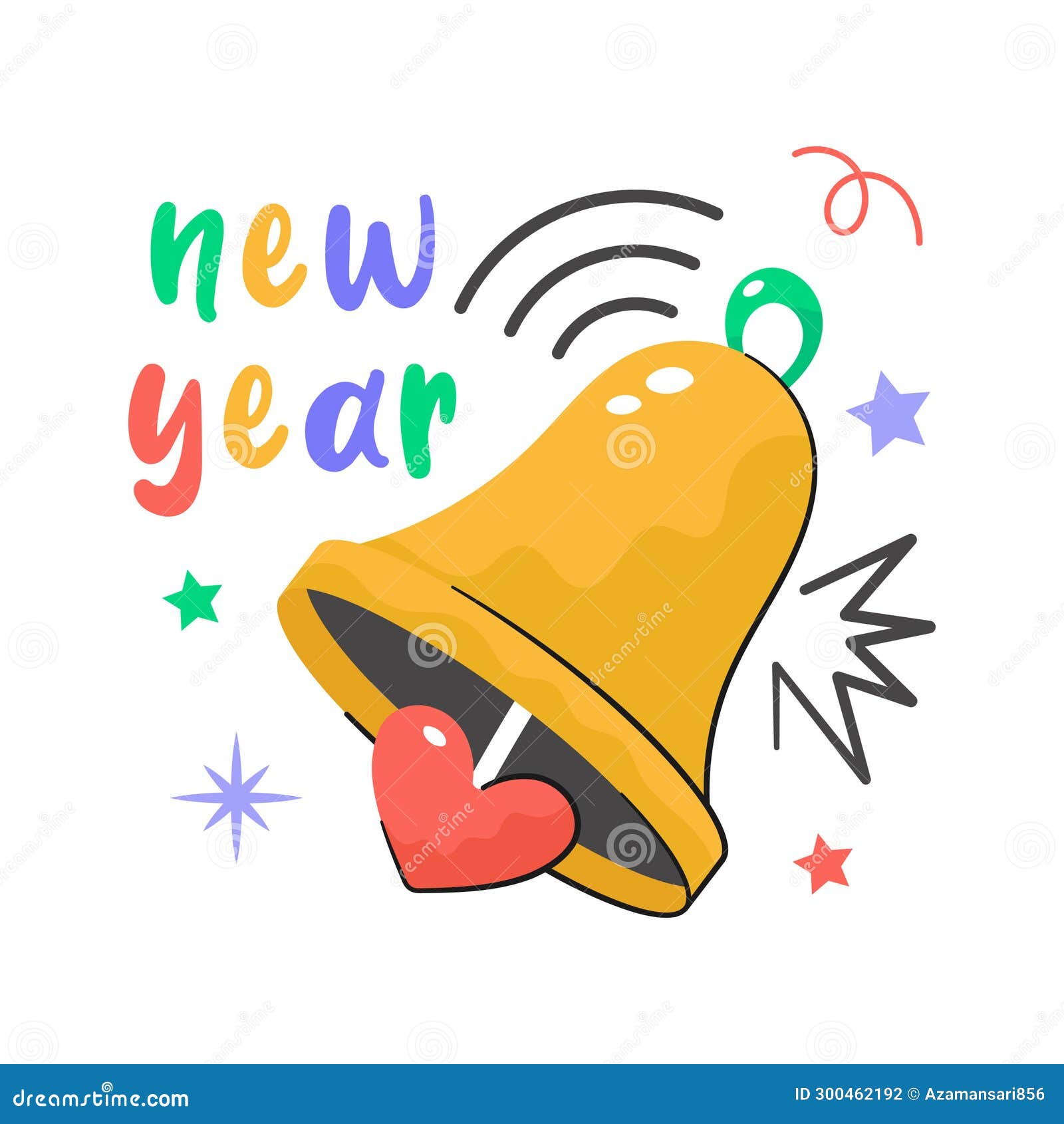 Take a Look at this Beautifully Designed New Year Ringing Bell Sticker ...