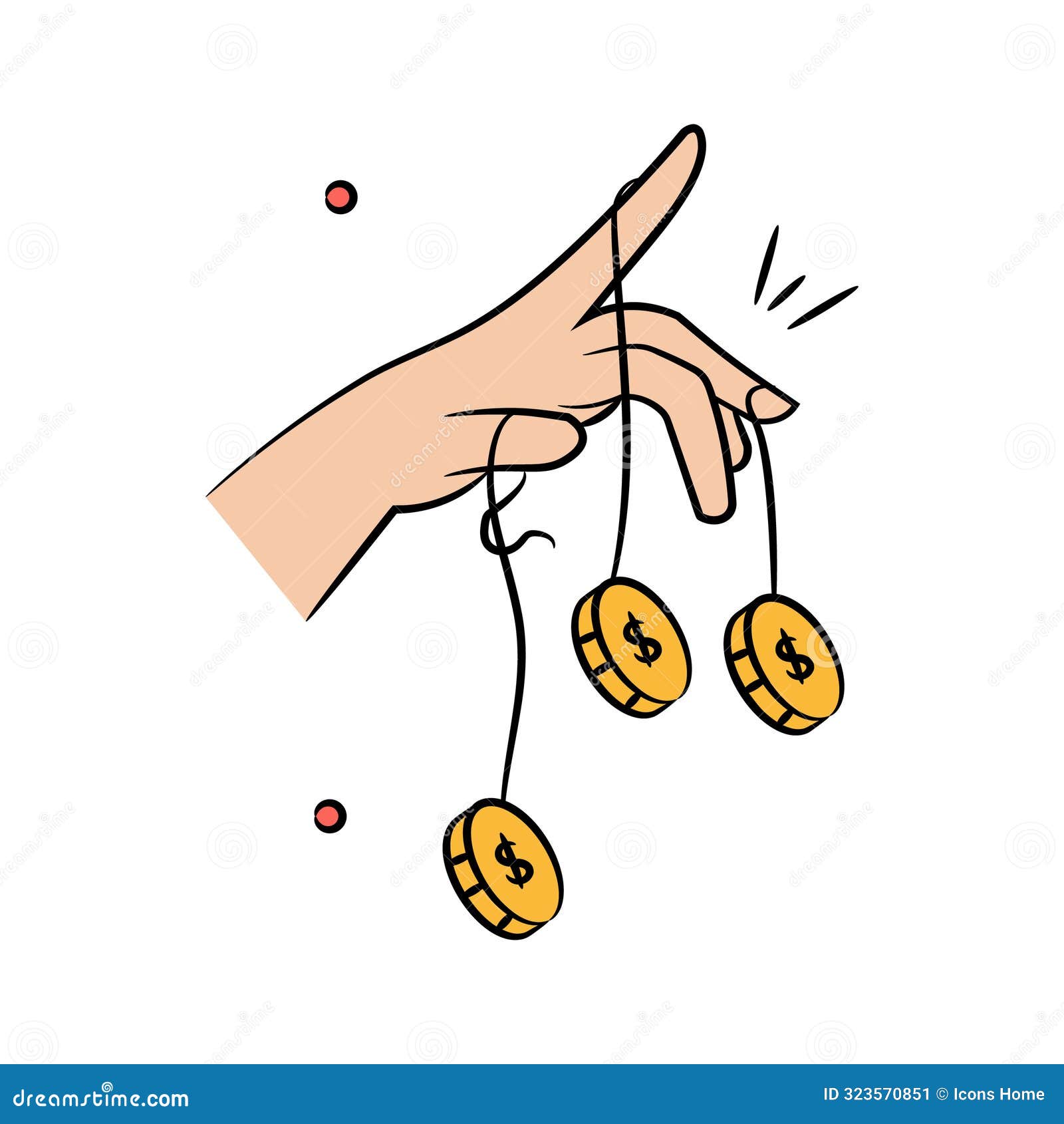 Take a Look at this Creative Icon of Cash Handling in Doodle Style ...