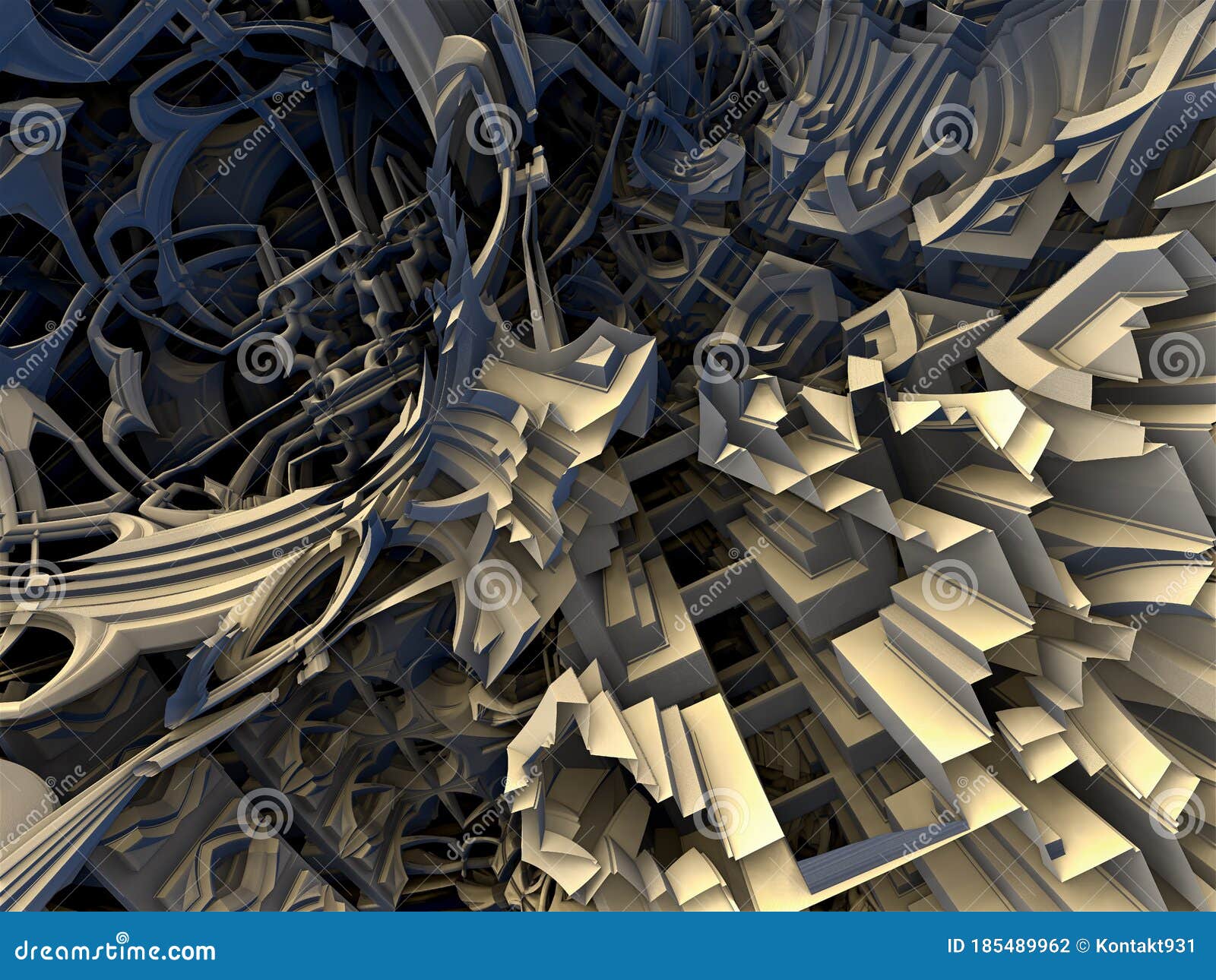 Surreal 3d Futuristic Digital 3d Design Art Abstract Background Fractal ...