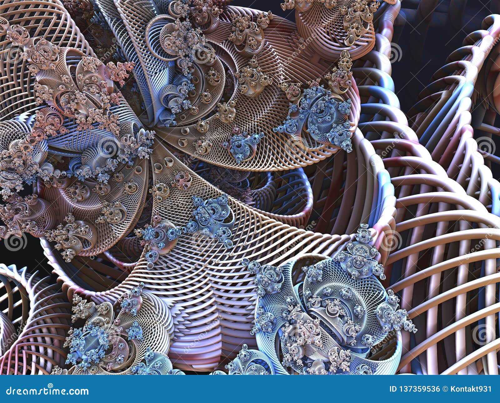 Surreal Futuristic Digital 3d Design Art Abstract Background Fractal ...