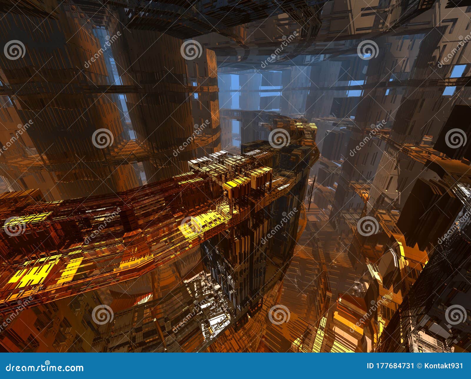 Surreal Futuristic Digital 3d Design Art Abstract Background Fractal ...