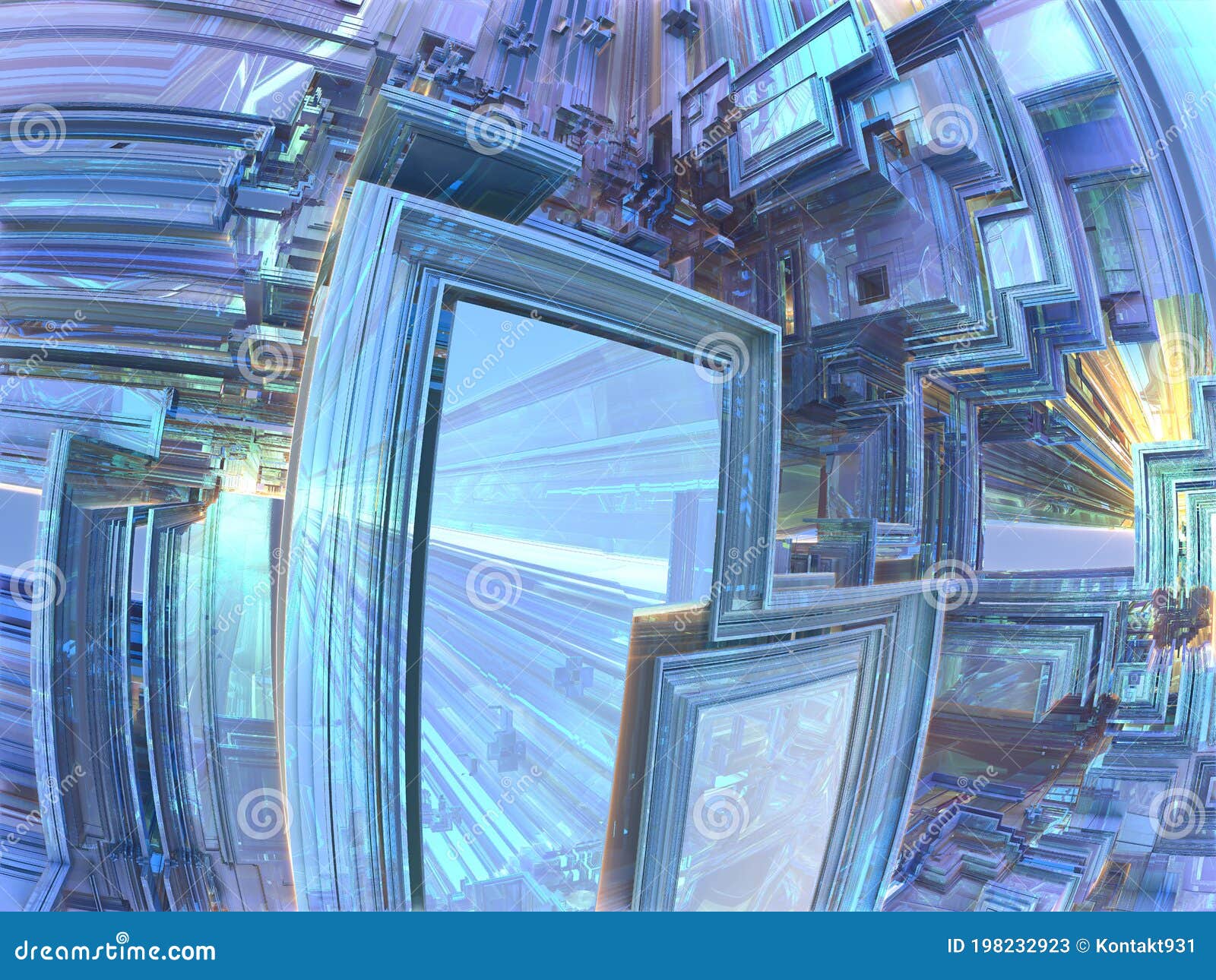 Surreal Futuristic Digital 3d Design Art Abstract Background Fractal ...