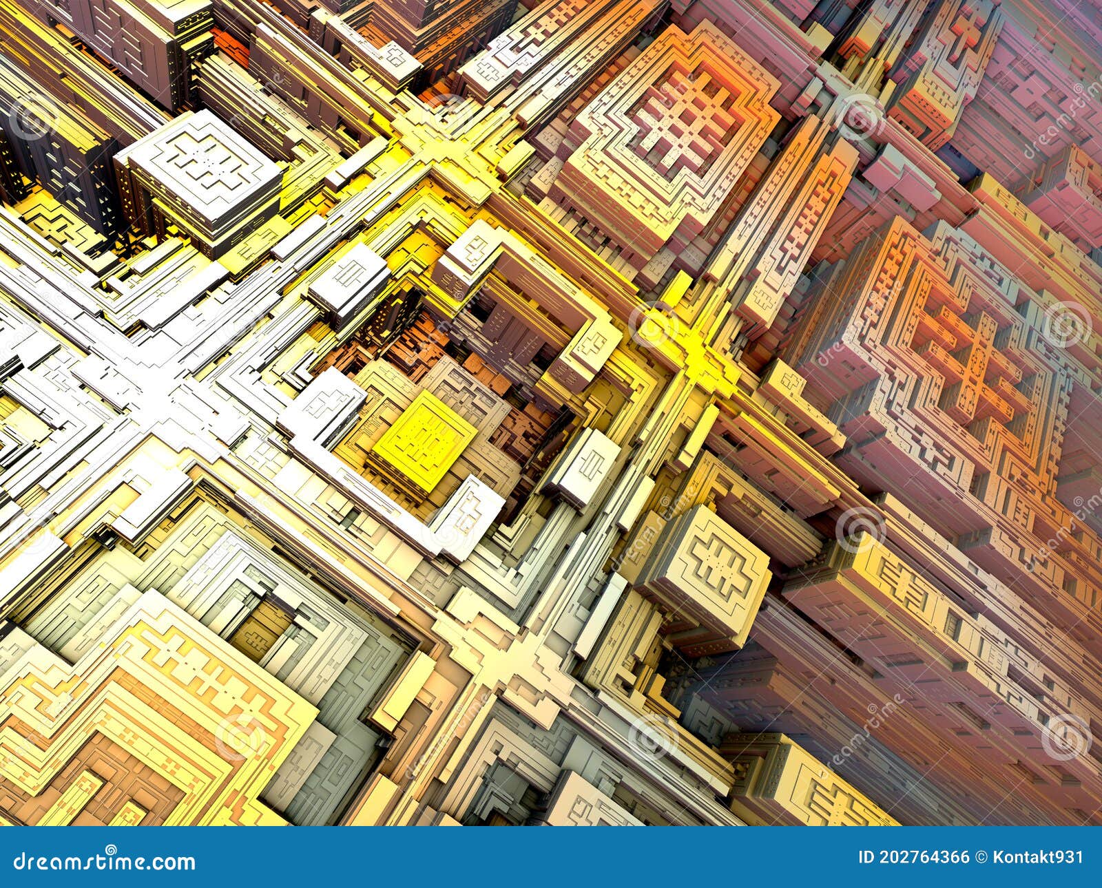 Surreal Futuristic Digital 3d Design Art Abstract Background Fractal ...