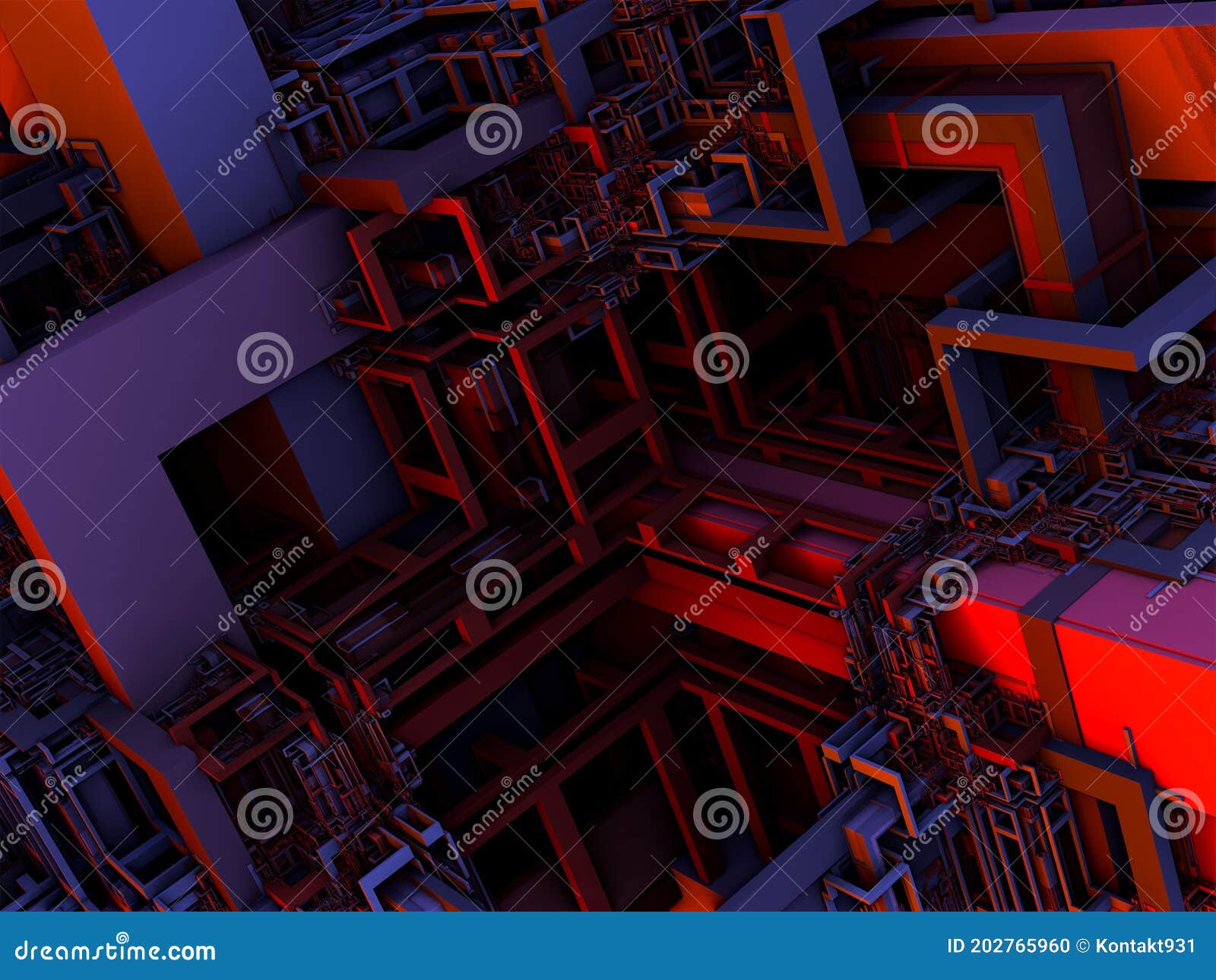 Surreal Futuristic Digital 3d Design Art Abstract Background Fractal ...
