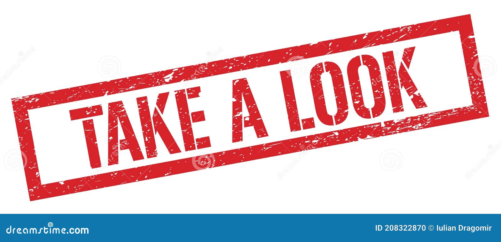 TAKE a LOOK Red Grungy Rectangle Stamp Stock Illustration ...