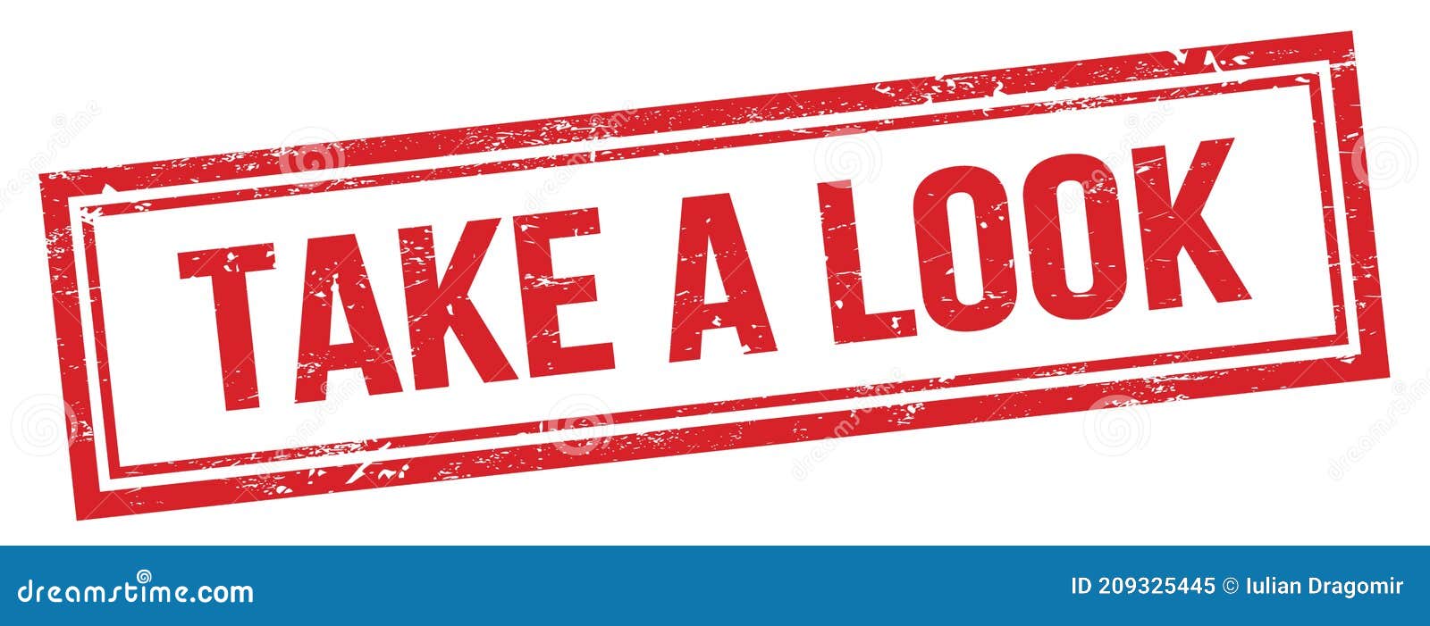 TAKE a LOOK Text on Red Grungy Vintage Stamp Stock Illustration ...