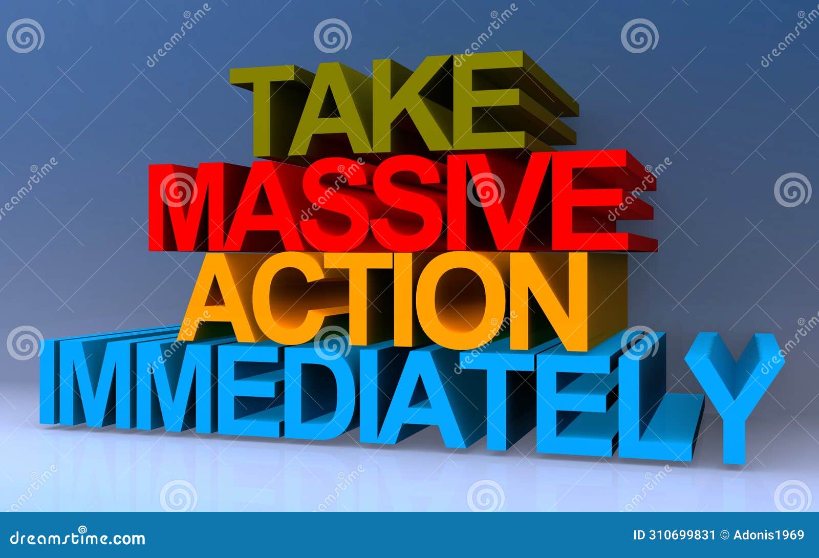 Take Massive Action Immediately on Blue Stock Illustration ...