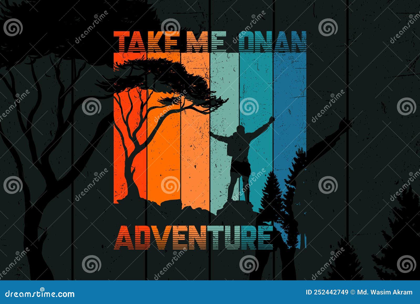 Take Me on an Adventure T Shirt Design Stock Vector - Illustration of ...