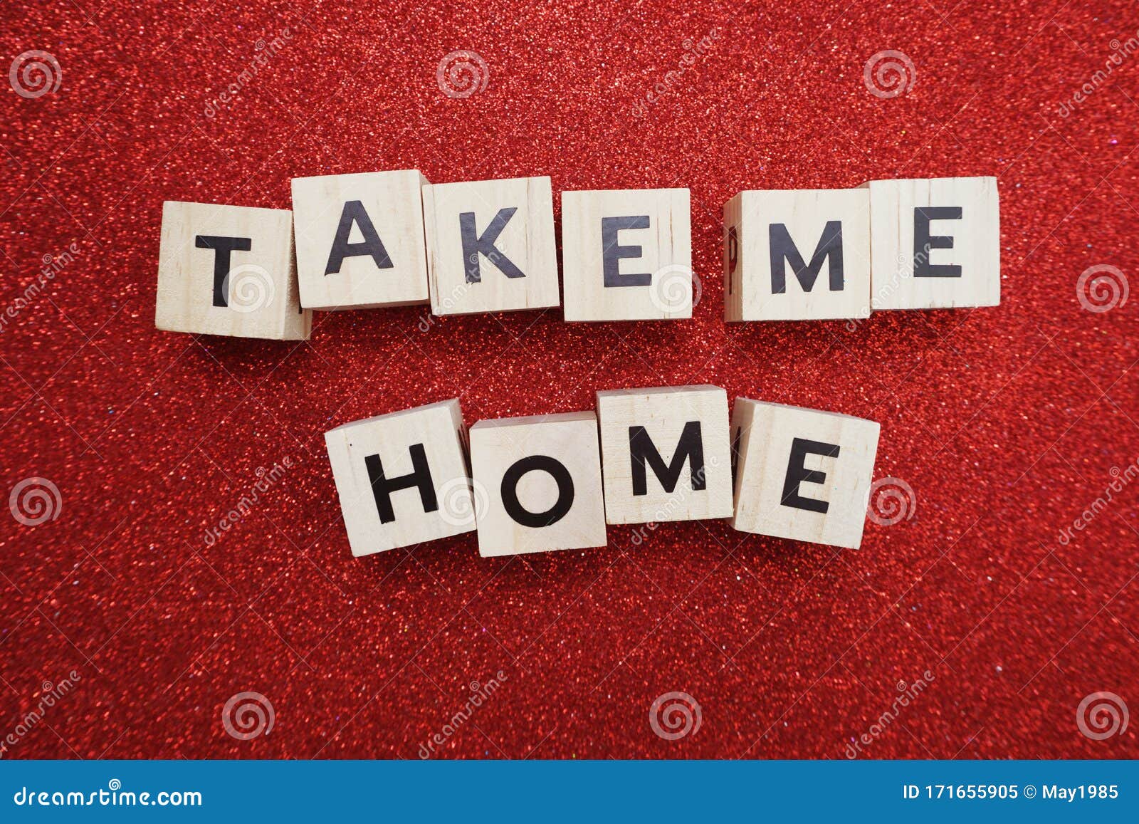 Take Me Home Alphabet Letter with Space Copy on Red Glitter Background ...