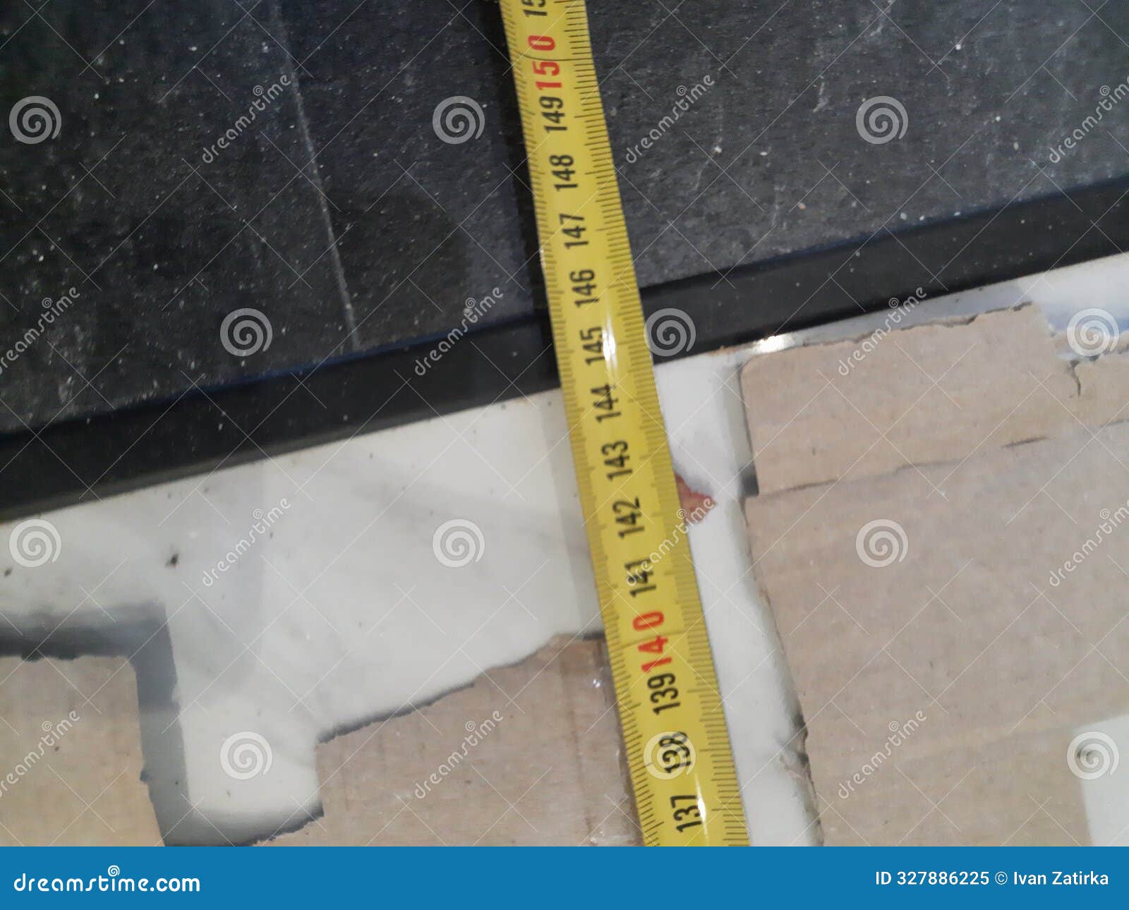 Take Measurements with a Yellow Tape Measure. Stock Image - Image of ...