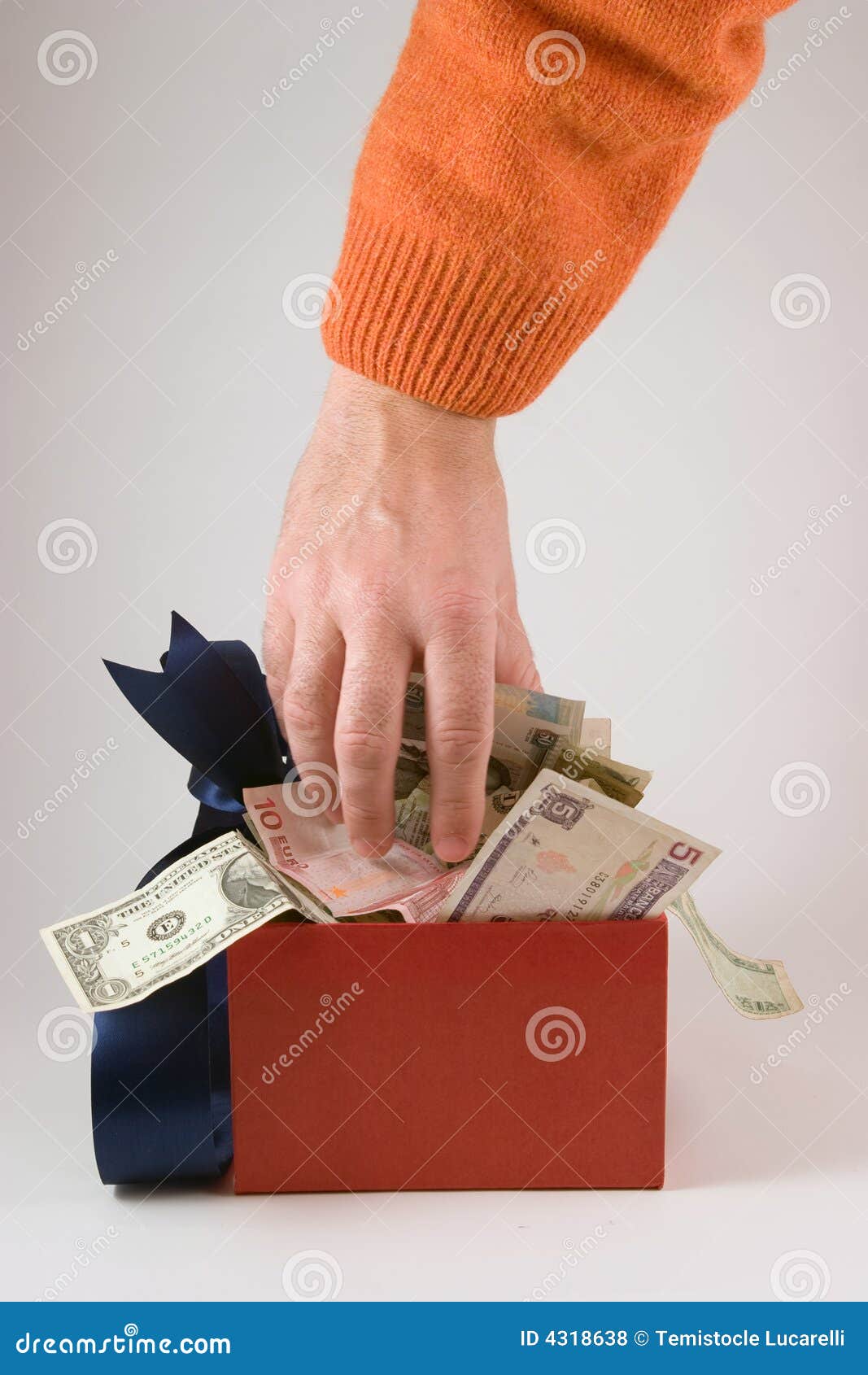 Take money from box stock photo. Image of gift, currency - 4318638