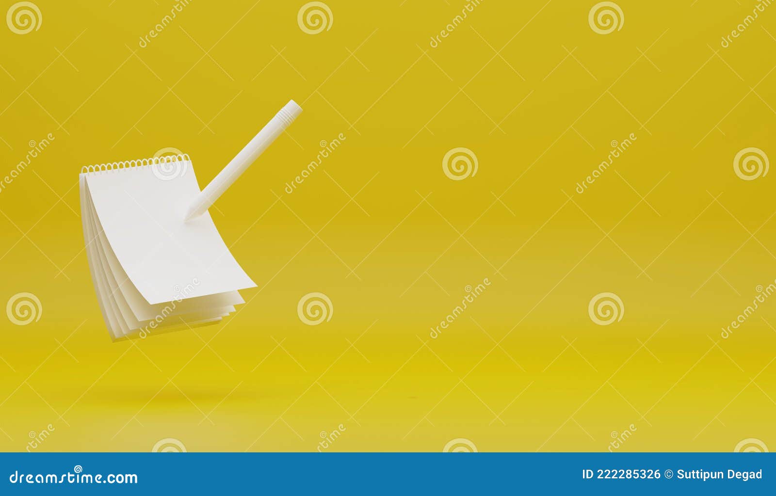 Take Note Concept. Copy Space. 3d Illustration Stock Illustration ...