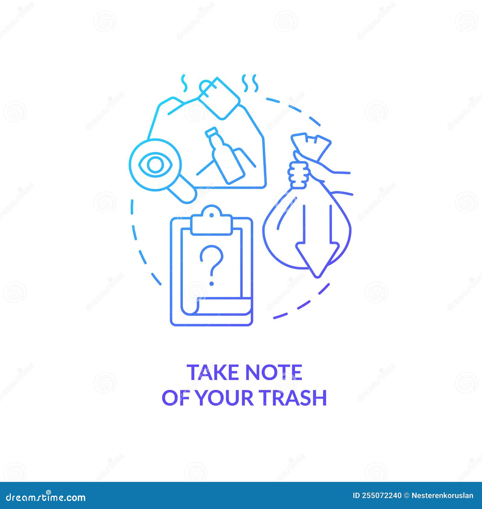 Take Note of Your Trash Blue Gradient Concept Icon Stock Vector ...
