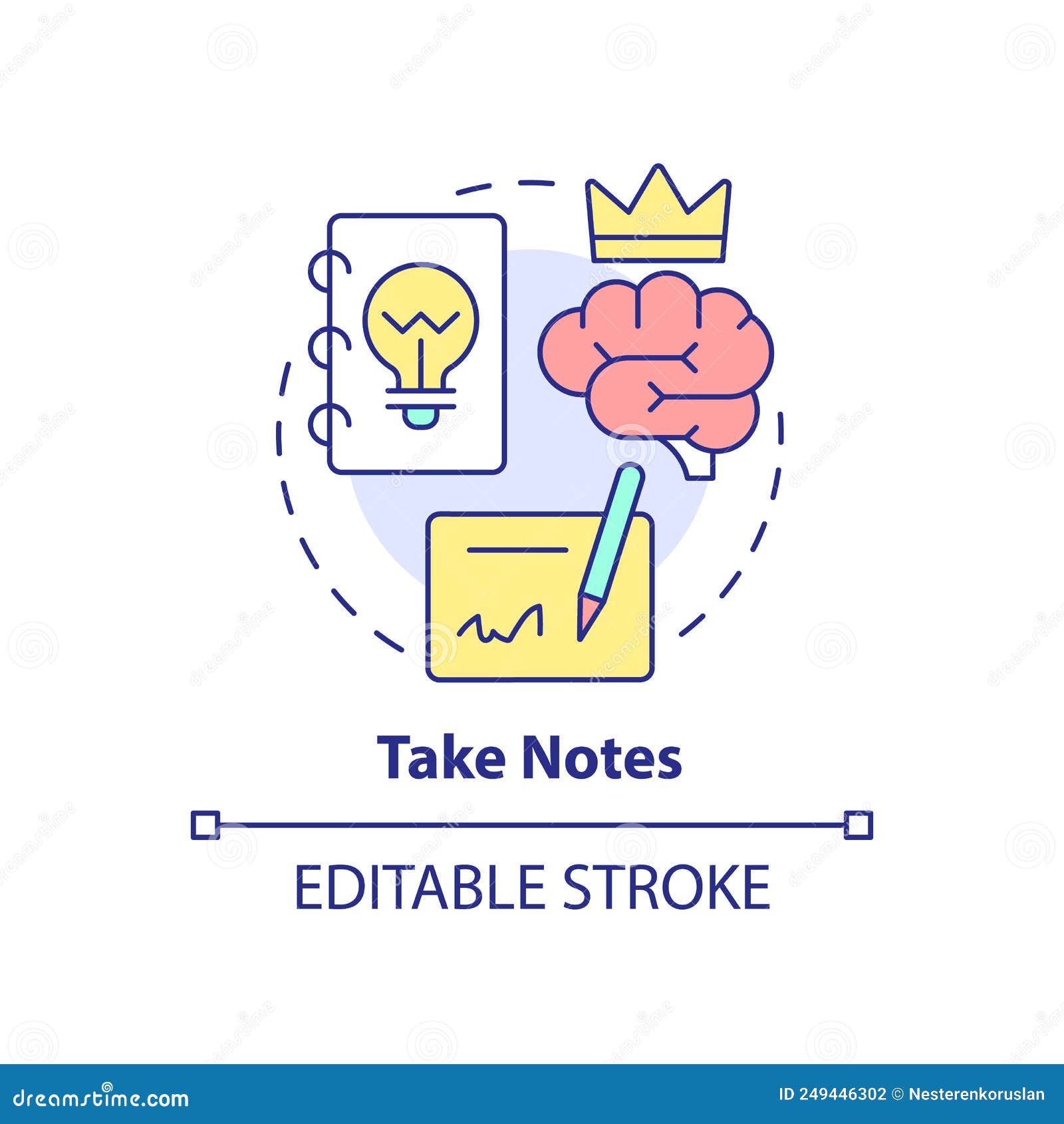 Take Notes Concept Icon Vector Illustration | CartoonDealer.com #249446302