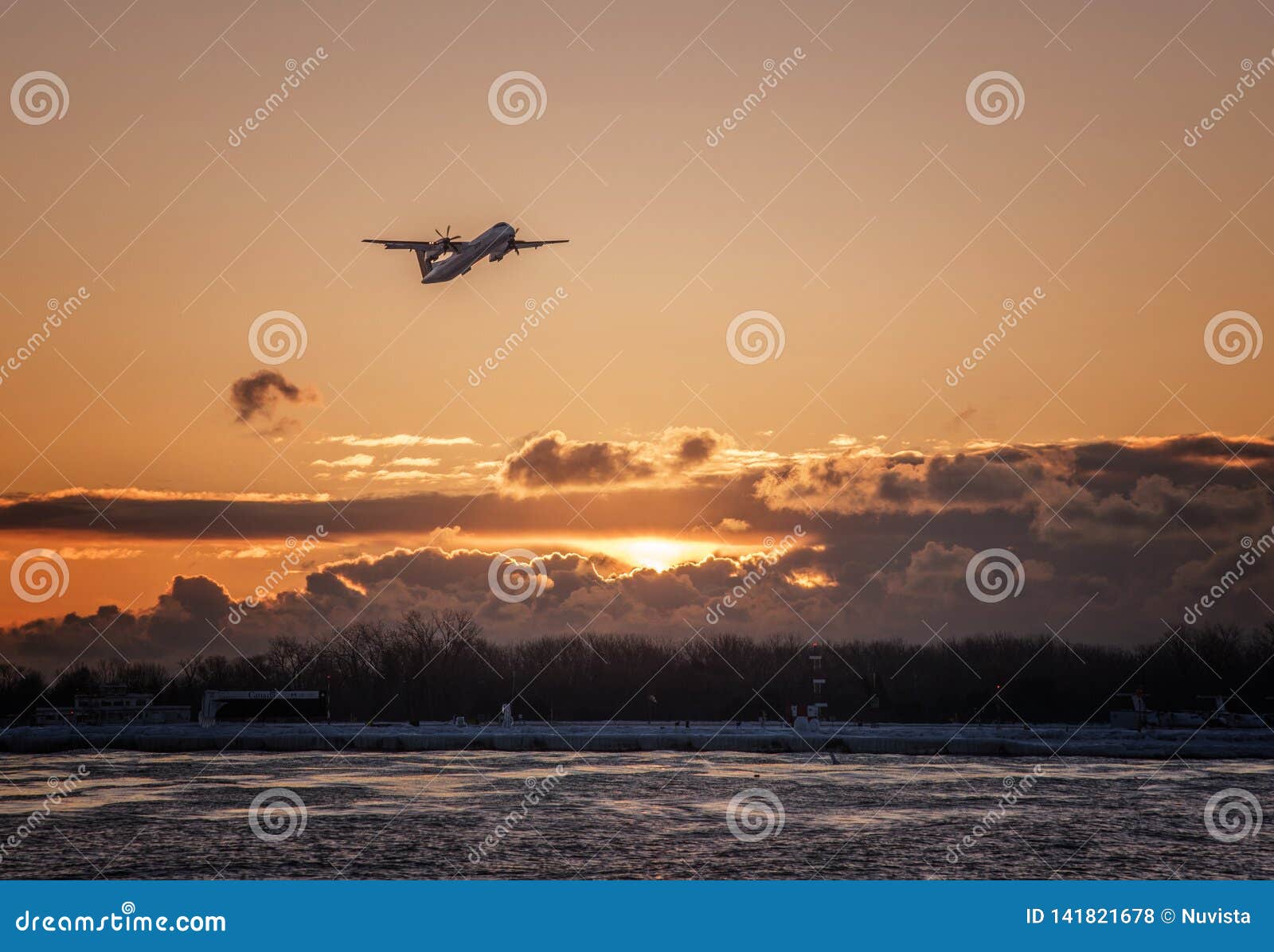 Take off at sunrise stock photo. Image of transport - 141821678