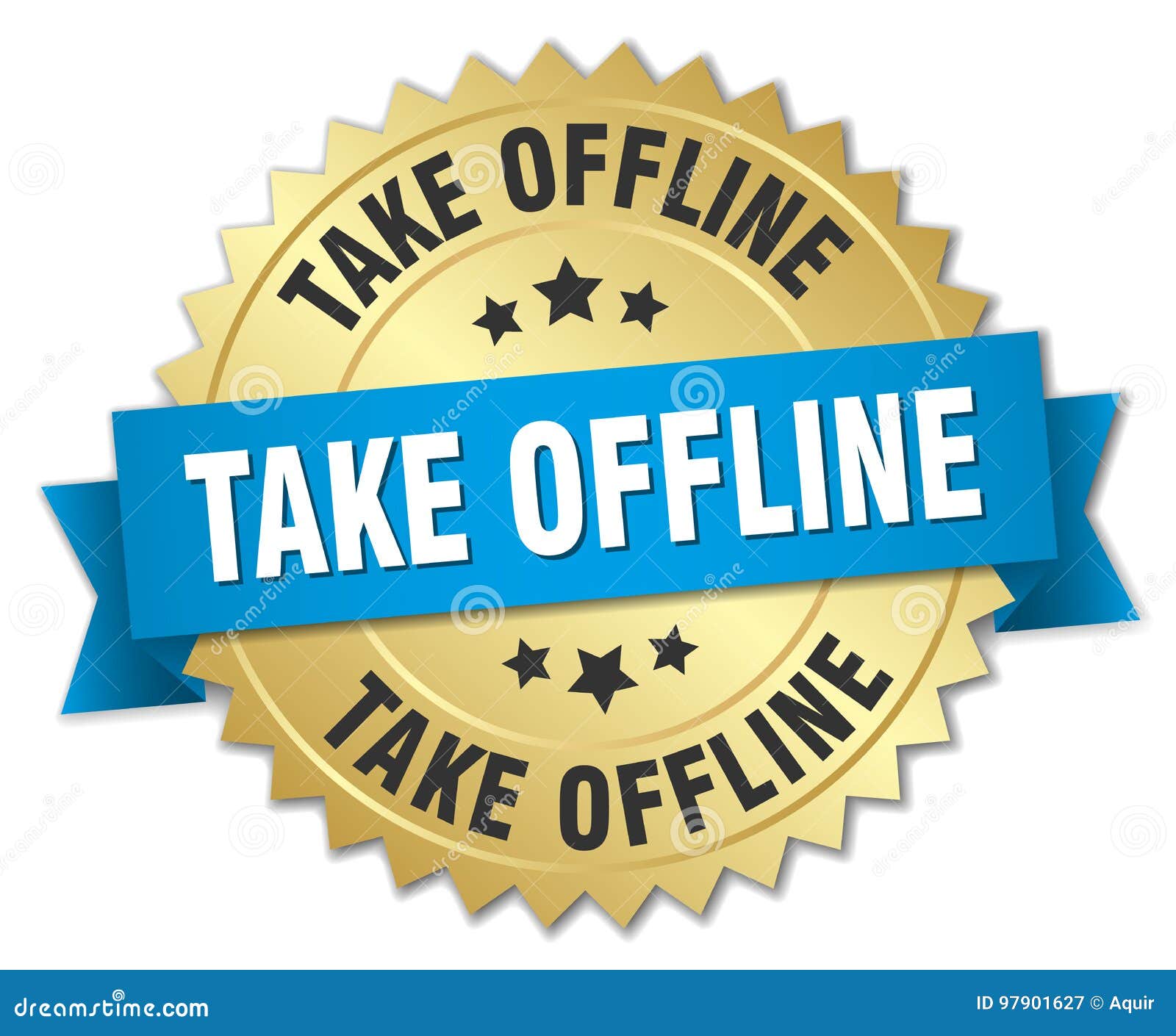 Take offline badge stock vector. Illustration of badge - 97901627