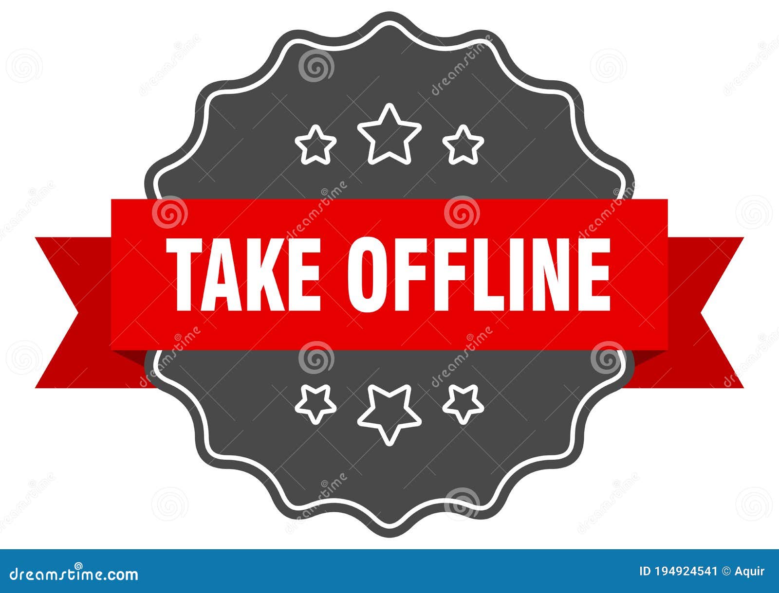 Take offline label stock vector. Illustration of emblem - 194924541