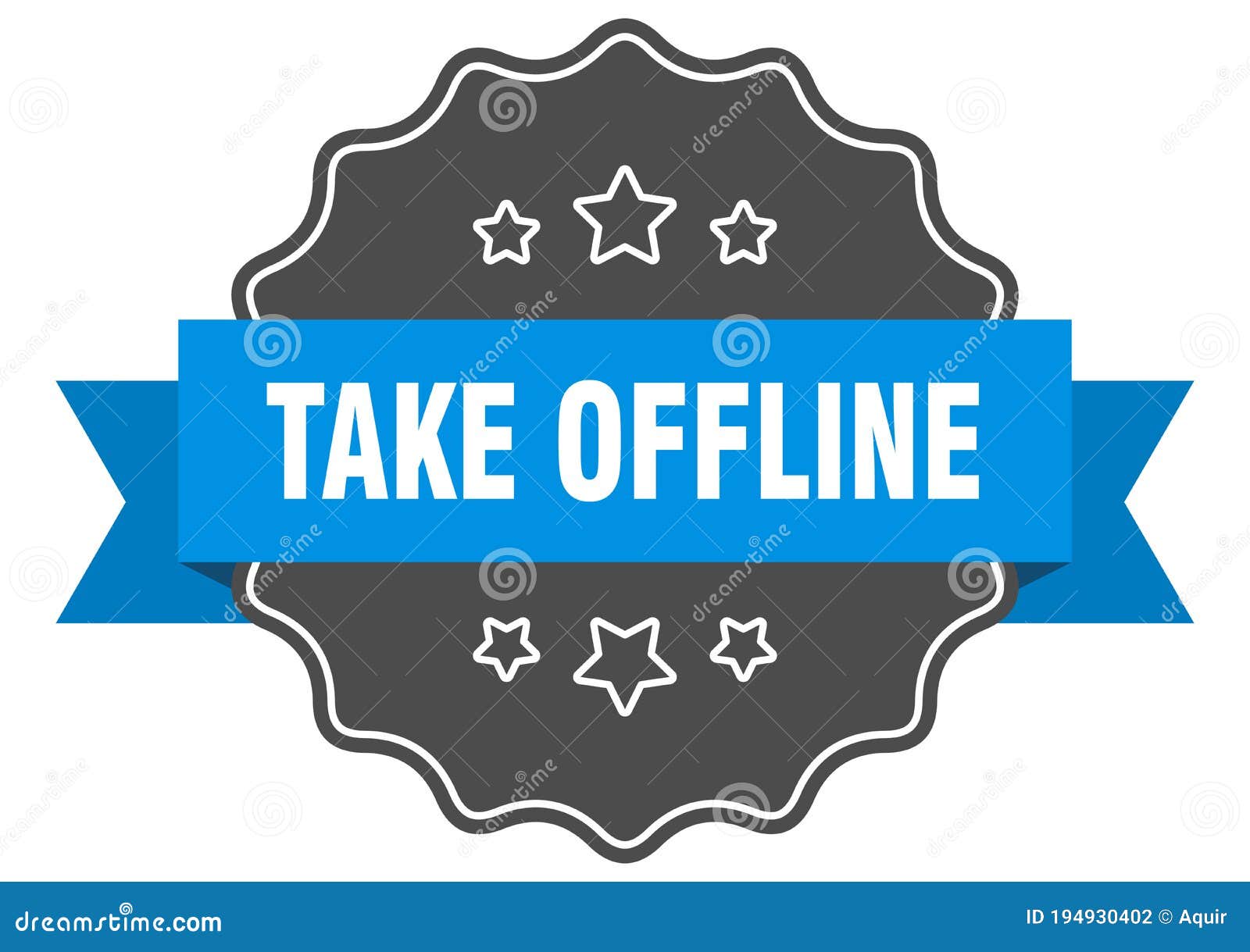 Take offline label stock vector. Illustration of label - 194930402