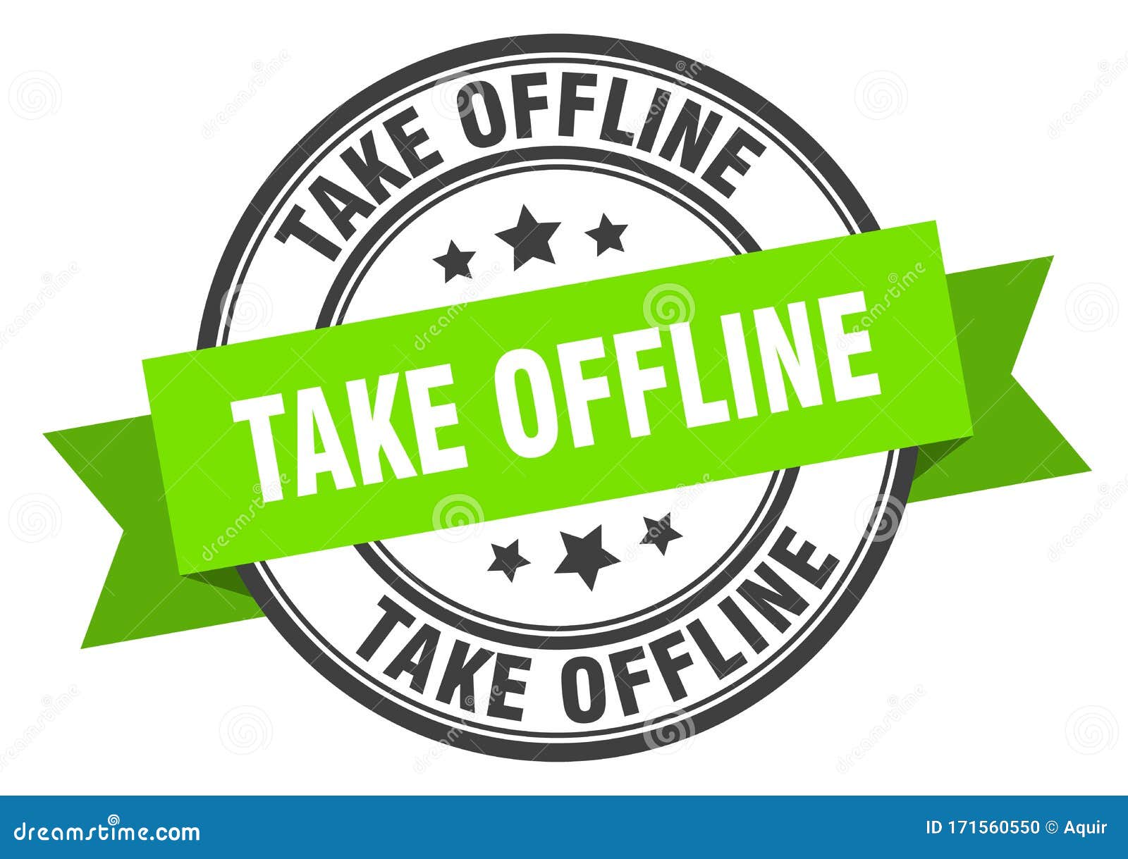 Take Offline Label. Take Offline Round Band Sign Stock Vector ...