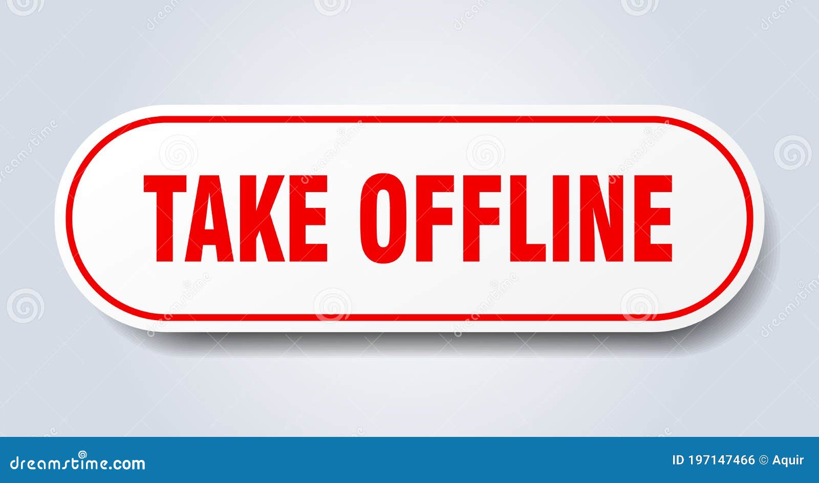 Take offline sticker. stock vector. Illustration of sign - 197147466