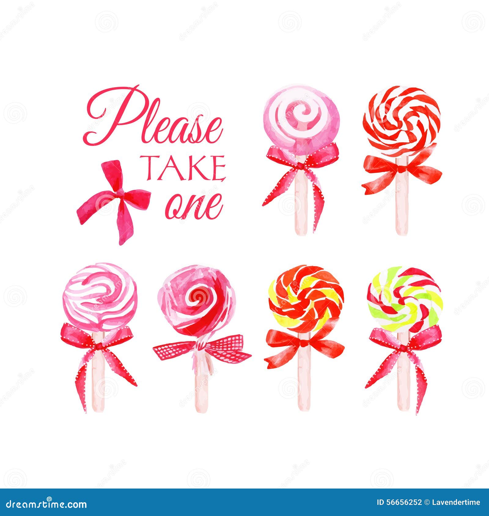 Take One Candy Watercolor Vector Elements Stock Vector - Image: 56656252
