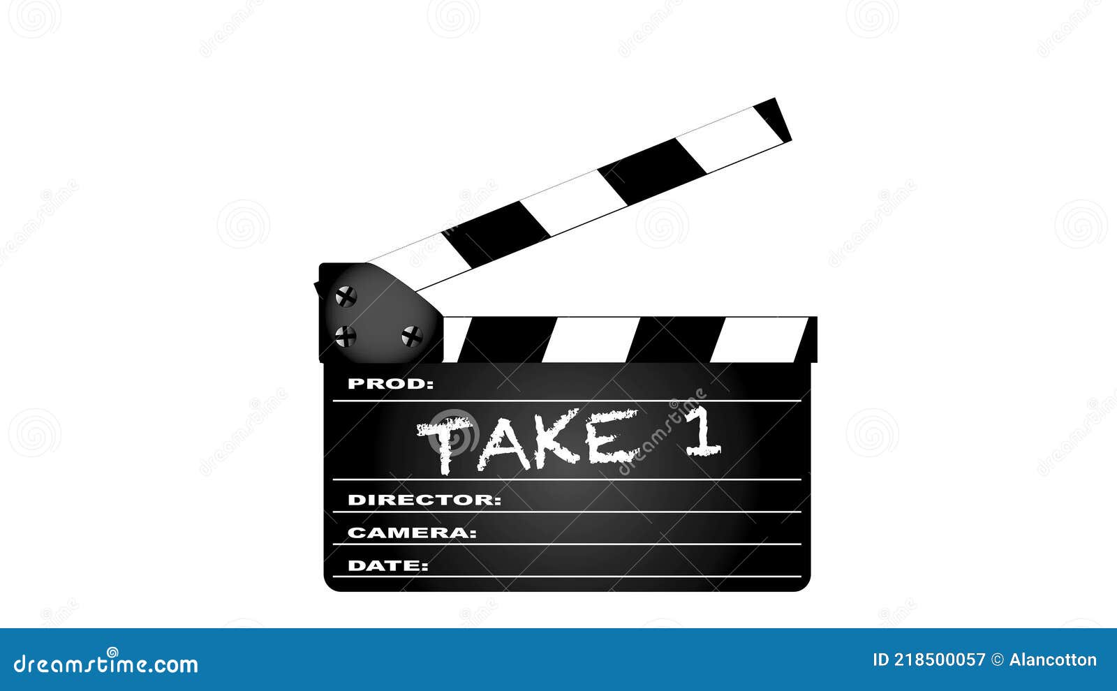 Take One Clapperboard stock video. Video of hollywood - 218500057