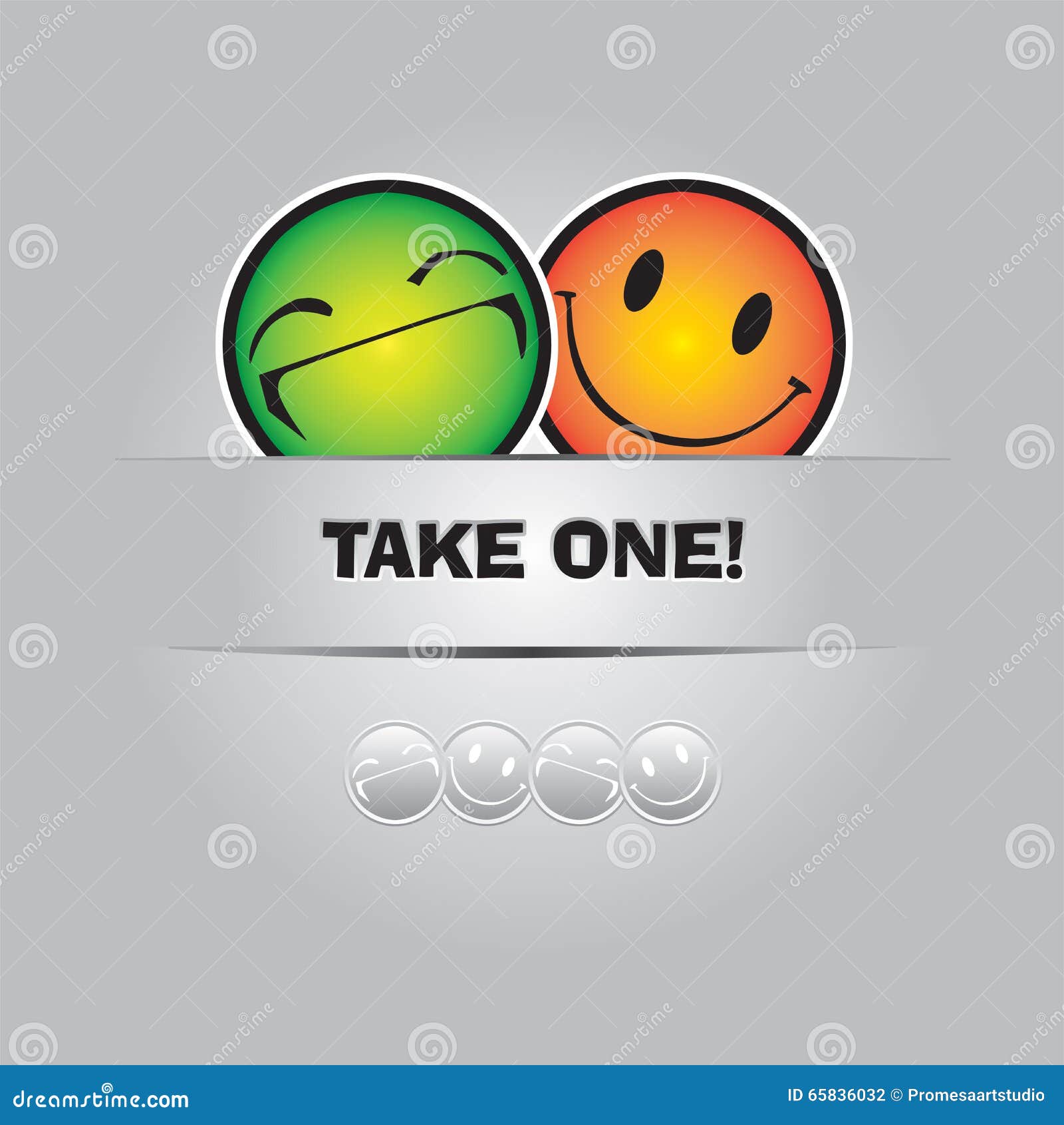 Take One Smile. Funny Greeting Card in Vector Format Stock Vector ...