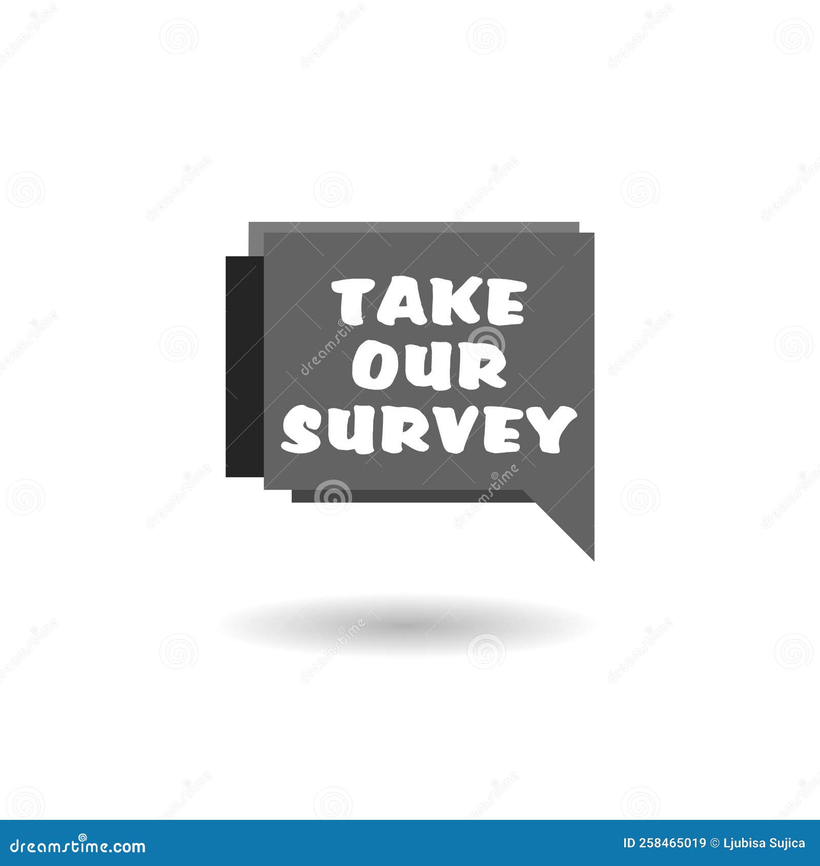 Take Our Survey Text Icon Logo with Shadow Stock Vector - Illustration of consumerism, colorful ...
