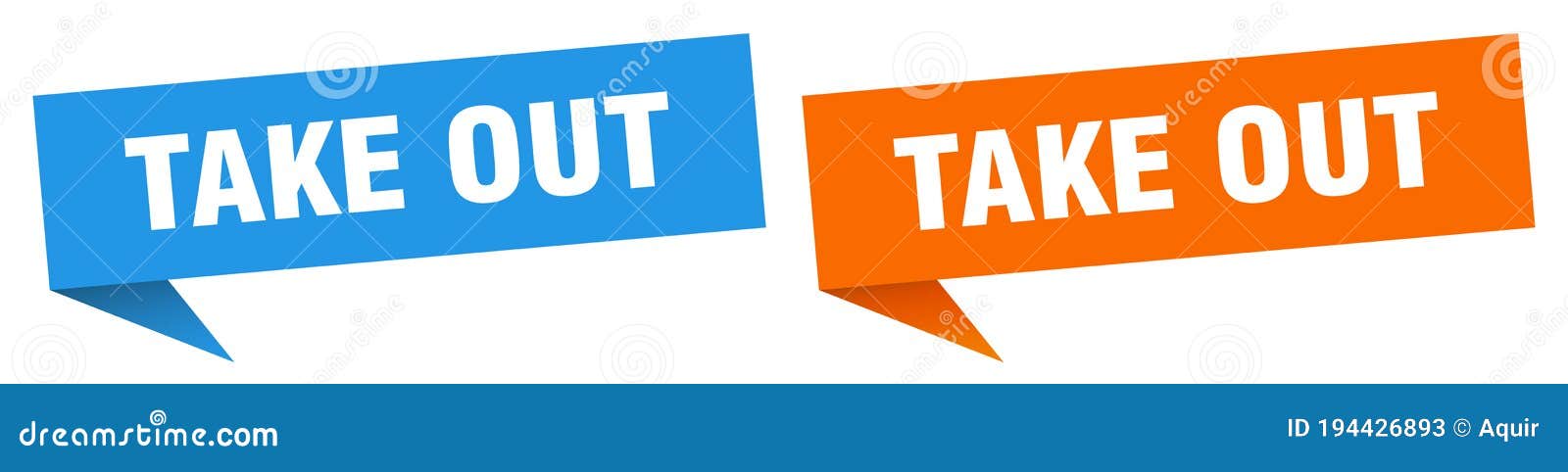 Take Out Banner. Take Out Speech Bubble Label Set Stock Vector ...