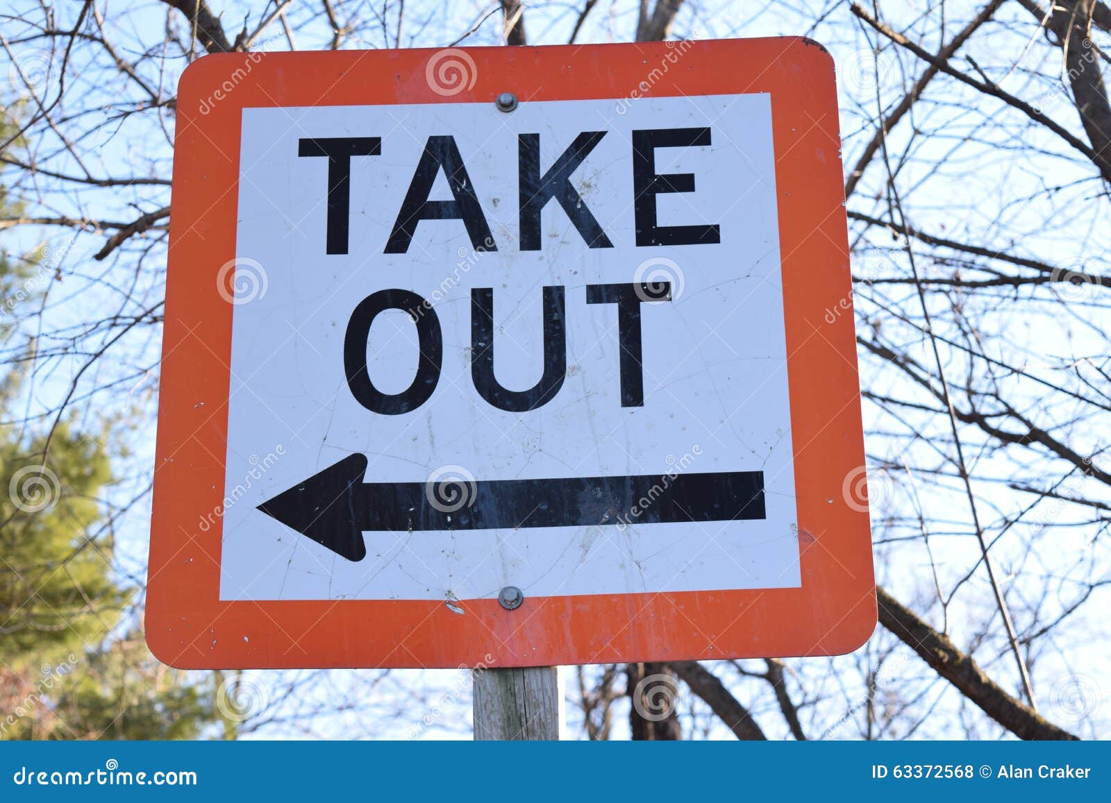 Take Out Boat Landing Sign with Arrow Stock Photo - Image of sign, boat ...
