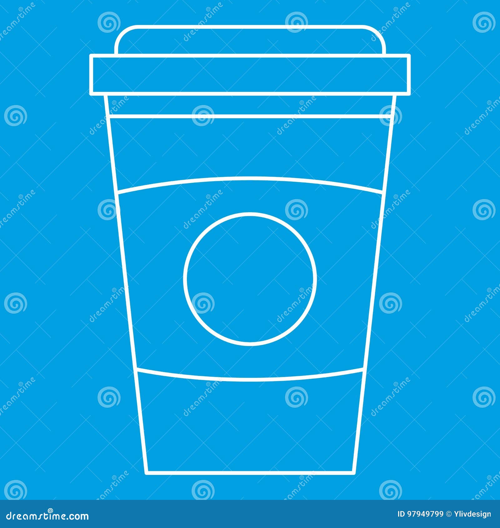 Take Out Coffee Cup Icon, Outline Style Stock Vector - Illustration of ...