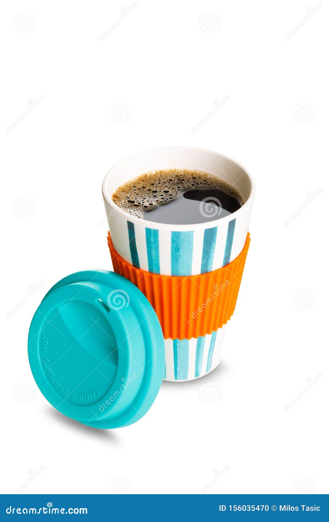 Take-out Coffee in Thermo Cup. Isolated on a White ,included Clipping ...