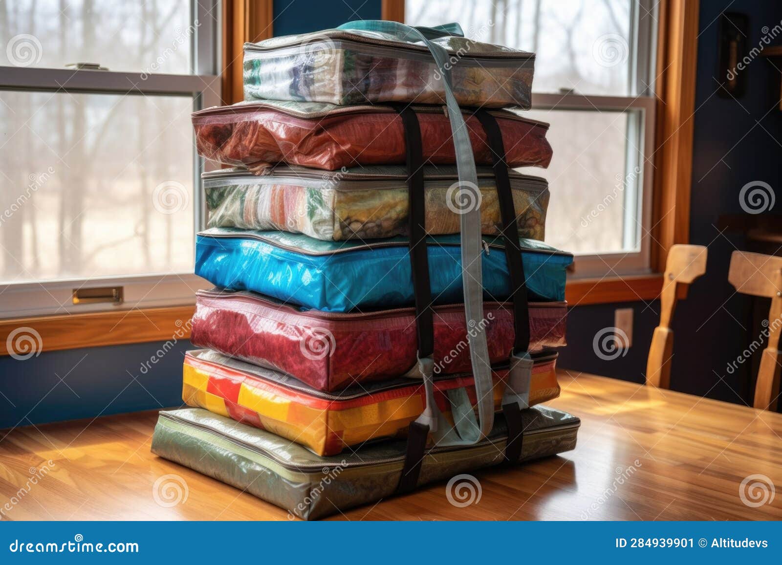 Take-out Containers Stacked in an Insulated Bag Stock Illustration ...