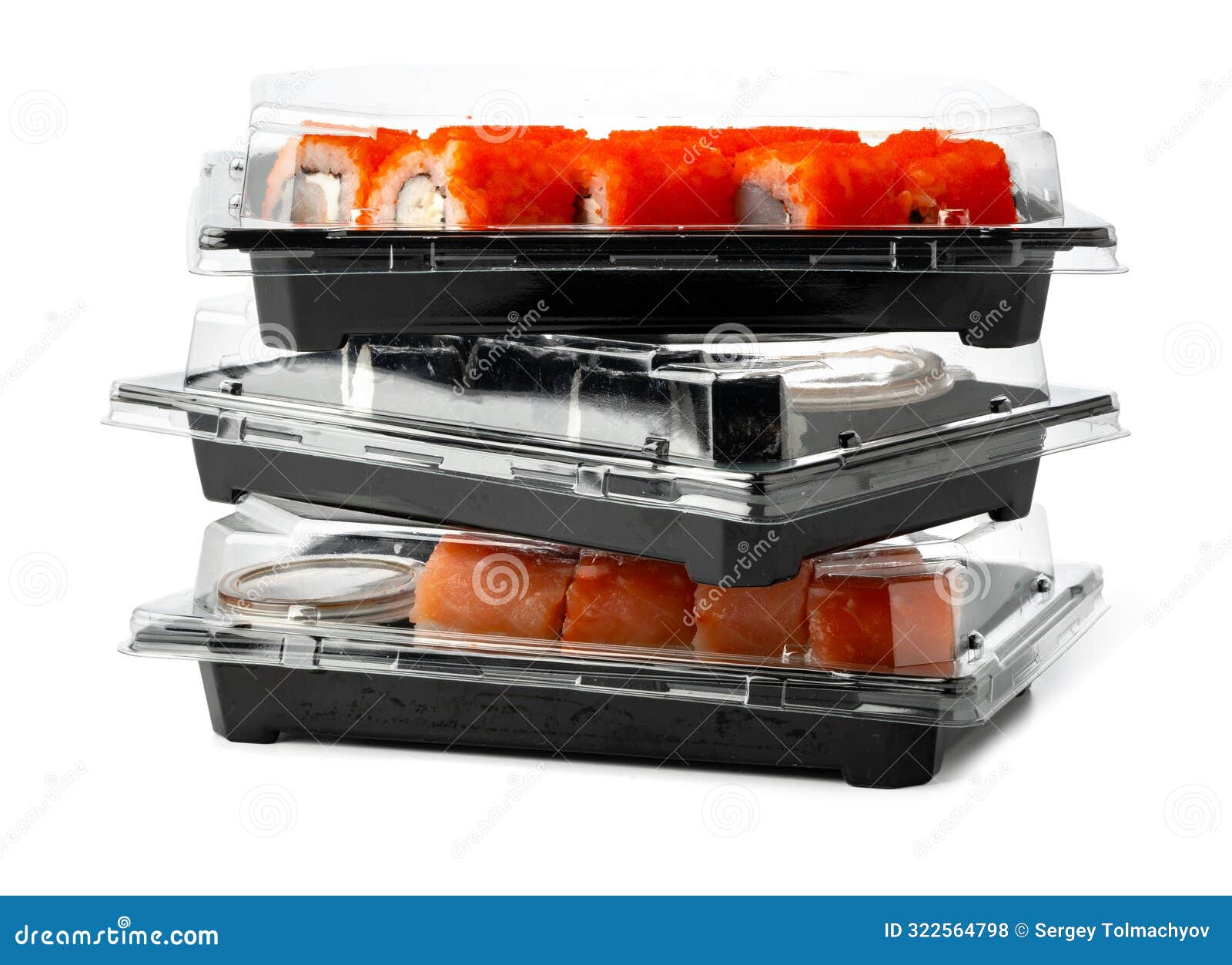 Take Out Packed Sushi Roll Isolated on White Background Stock Photo ...