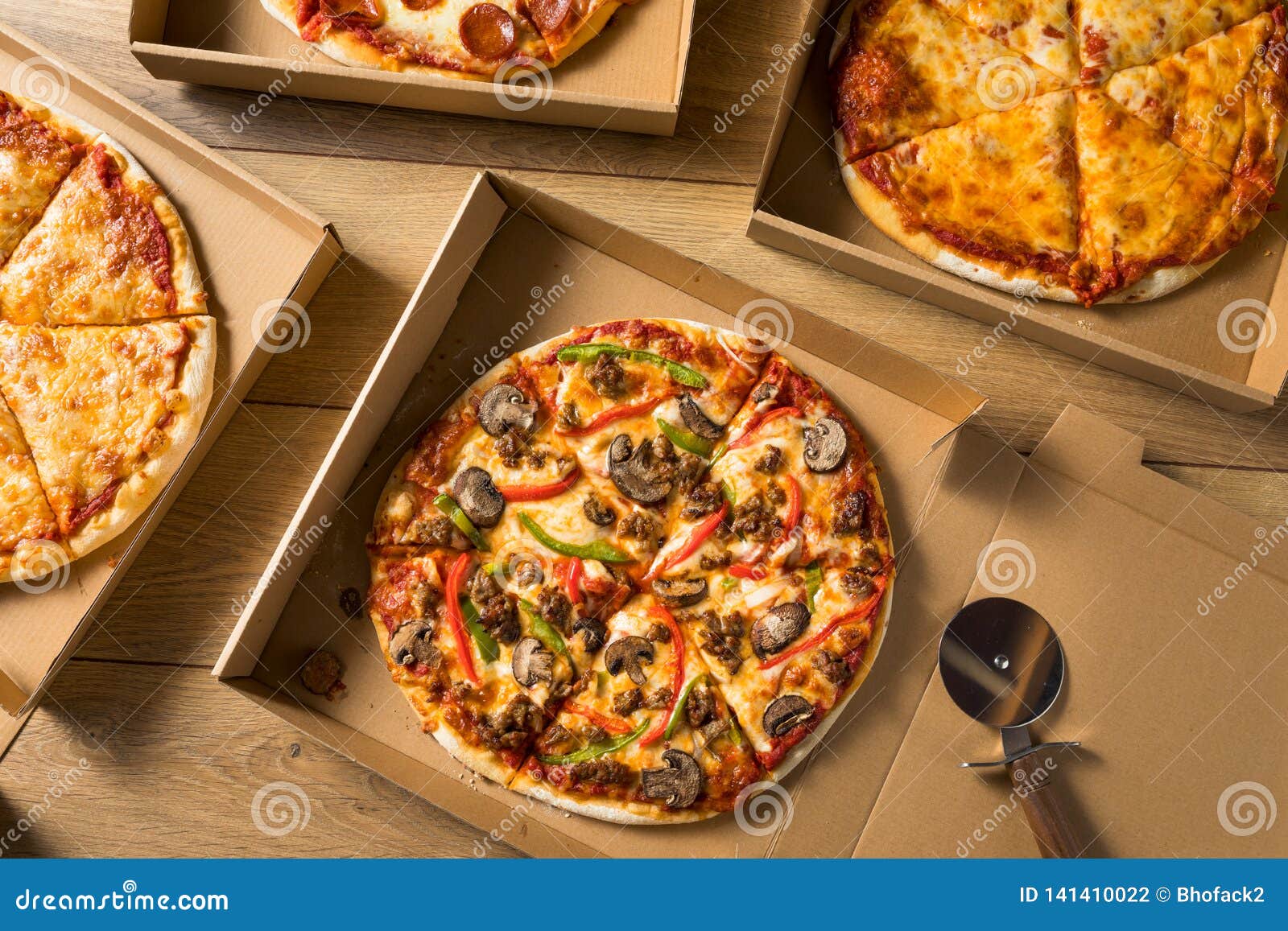 Take Out Pizza in a Box stock photo. Image of meal, carton - 141410022