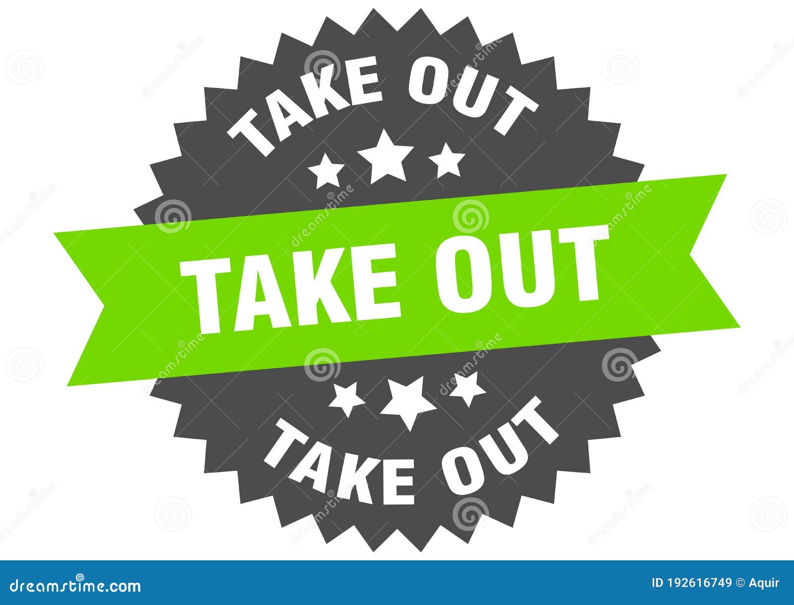 Take Out Sign. Take Out Round Isolated Ribbon Label Stock Vector ...