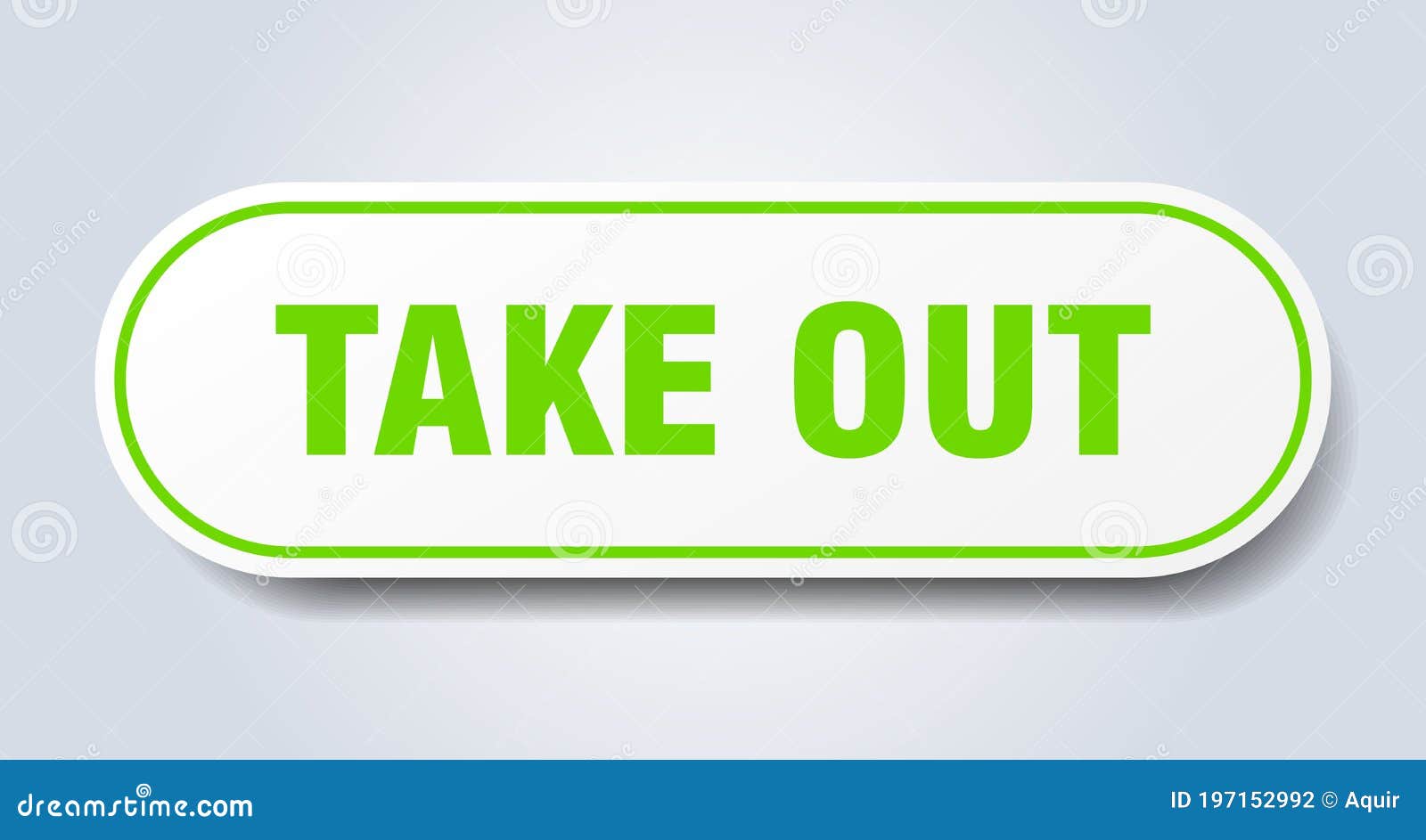 Take Out Sign. Rounded Isolated Button. White Sticker Stock Vector ...
