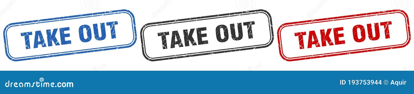 Take Out Square Isolated Sign Set. Take Out Stamp Stock Vector ...