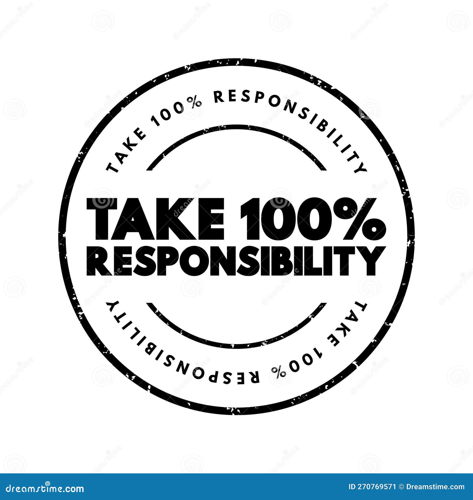 Take 100 Percent Responsibility Text Stamp, Concept Background Stock ...