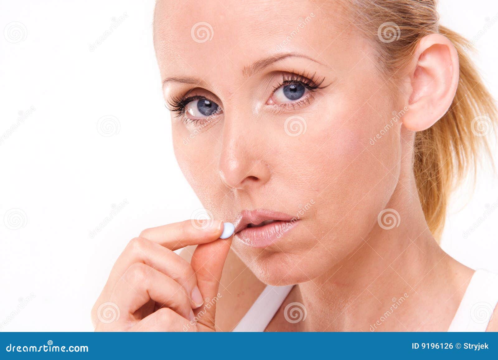 Take a pill stock photo. Image of face, fresh, mouth, taking - 9196126