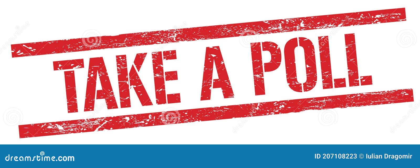 TAKE a POLL Text on Red Grungy Rectangle Stamp Stock Illustration ...