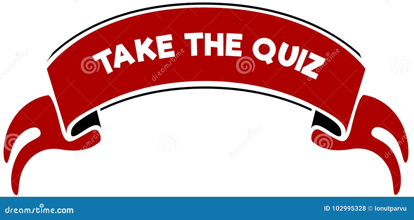 TAKE the QUIZ on red band. stock illustration. Illustration of writing ...