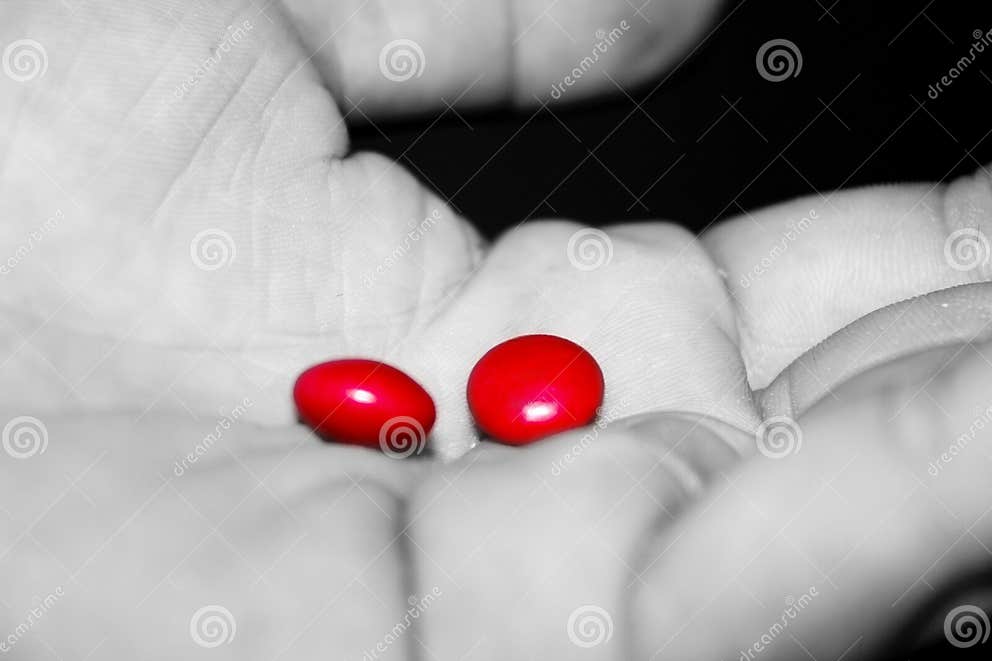 Take the red pill stock image. Image of container, foil - 45289