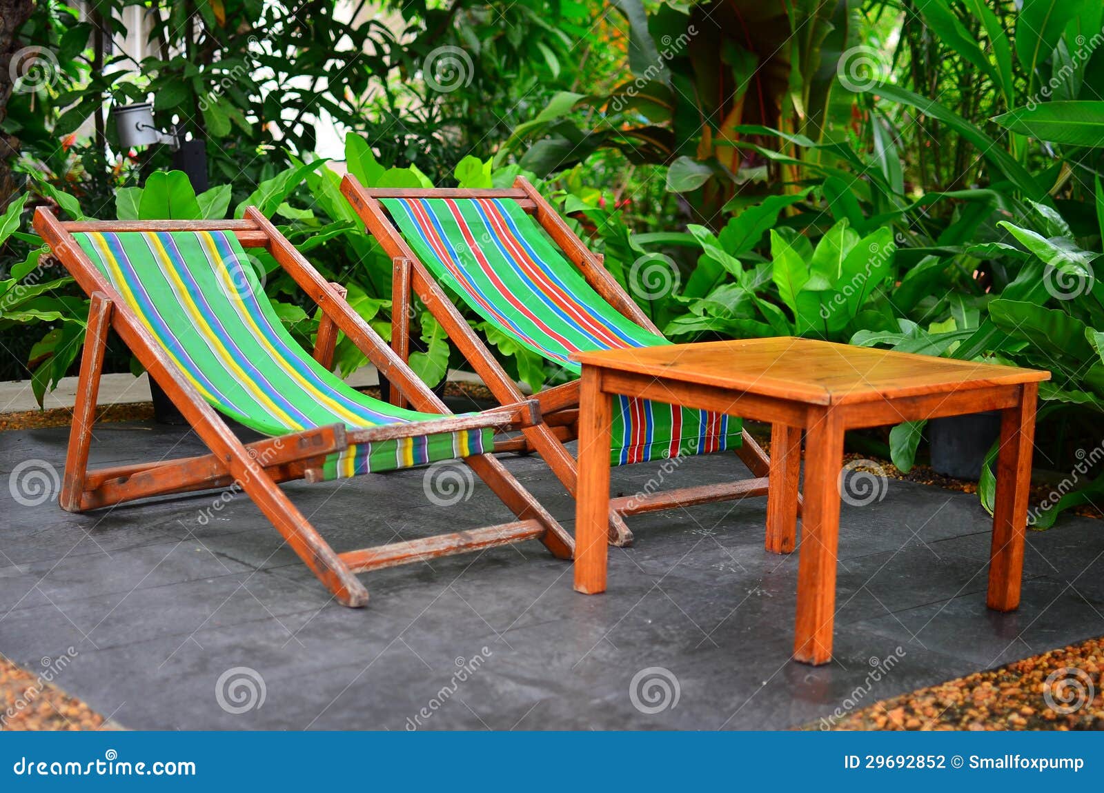 Take a rest in garden. stock photo. Image of recliner - 29692852