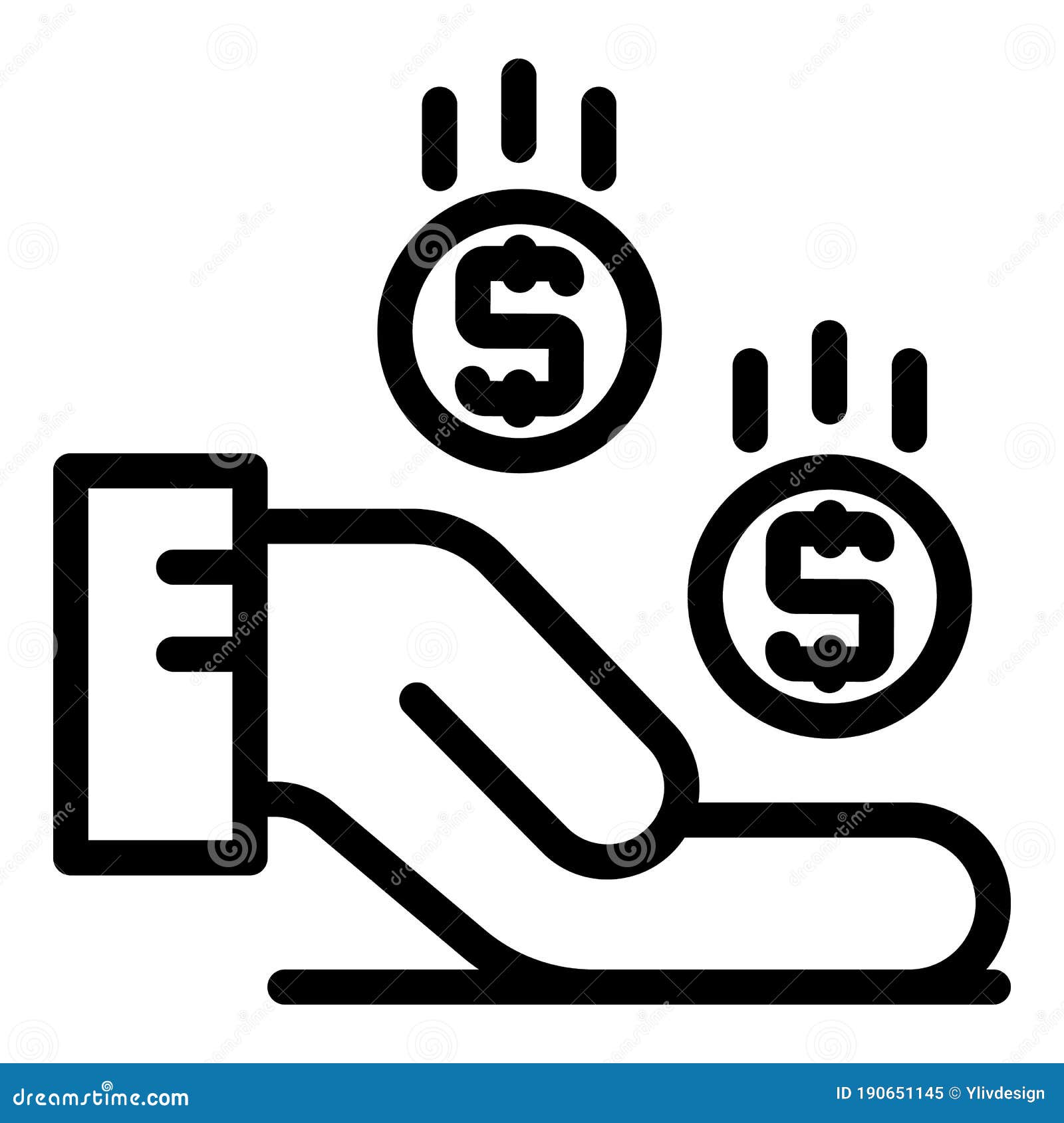 Take Rest Money Coin Icon, Outline Style Stock Vector - Illustration of ...