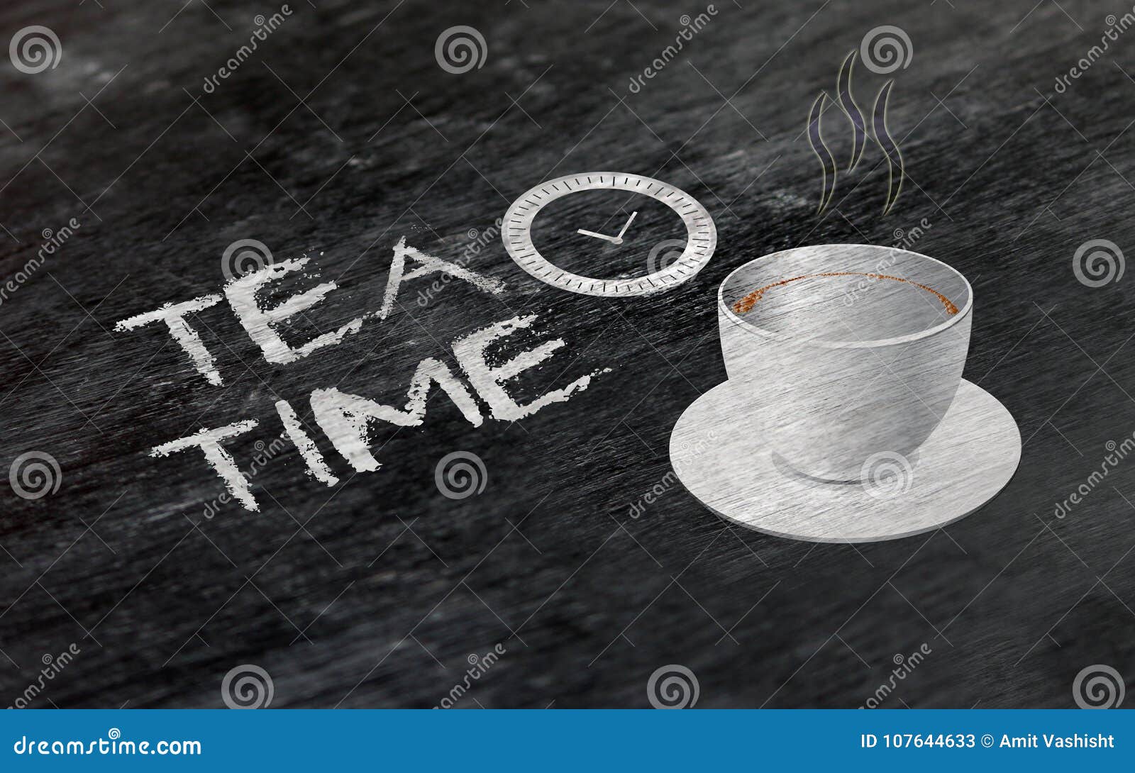Take Rest for Tea Break Concept Over Chalkboard Stock Illustration ...