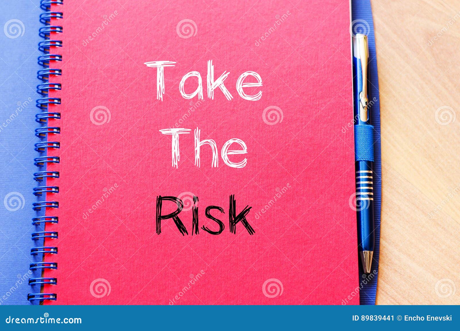 Take the Risk Text Concept on Notebook Stock Image - Image of liability ...